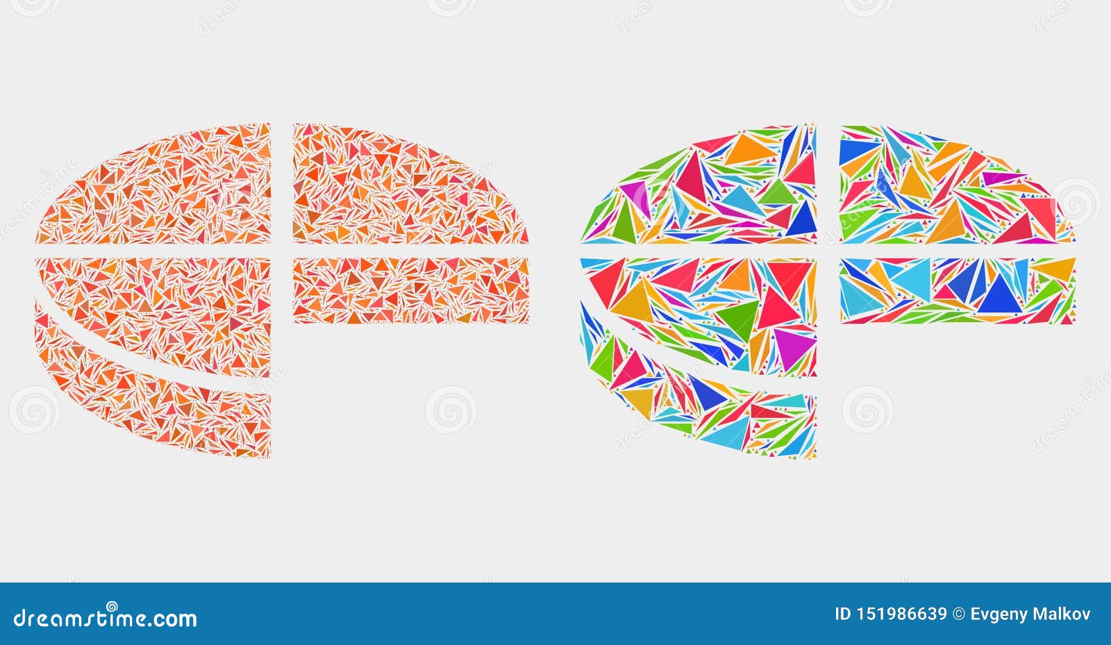 Vector Pie Chart Mosaic Icon of Triangle Elements Stock Vector - Illustration of element ...