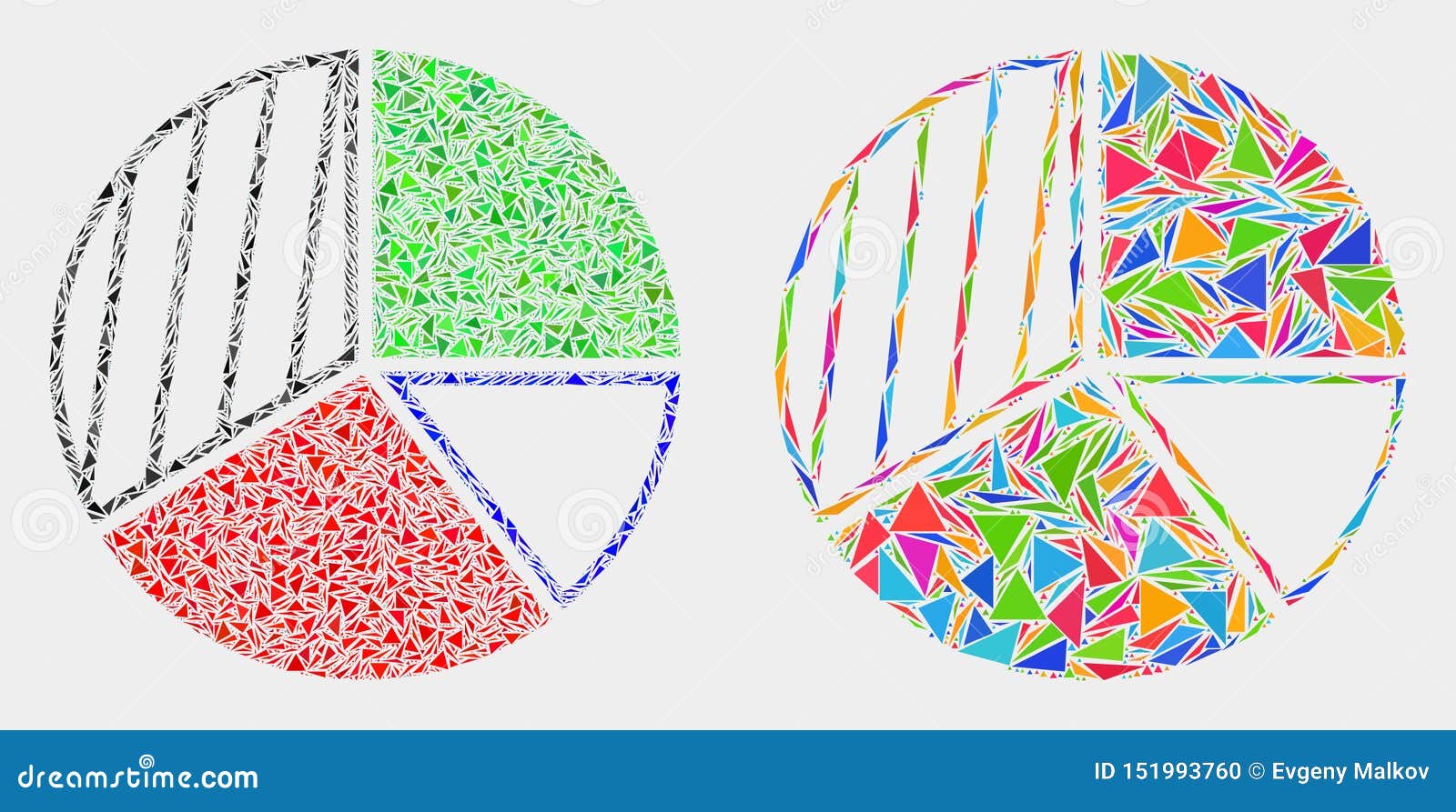 Vector Pie Chart Mosaic Icon of Triangle Items Stock Vector ...