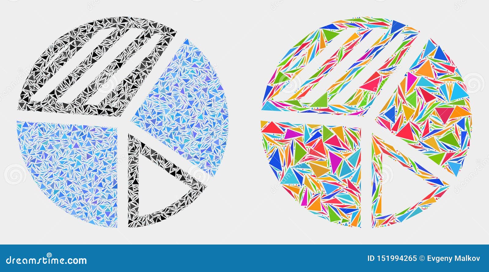 Vector Pie Chart Mosaic Icon of Triangles Stock Vector - Illustration ...