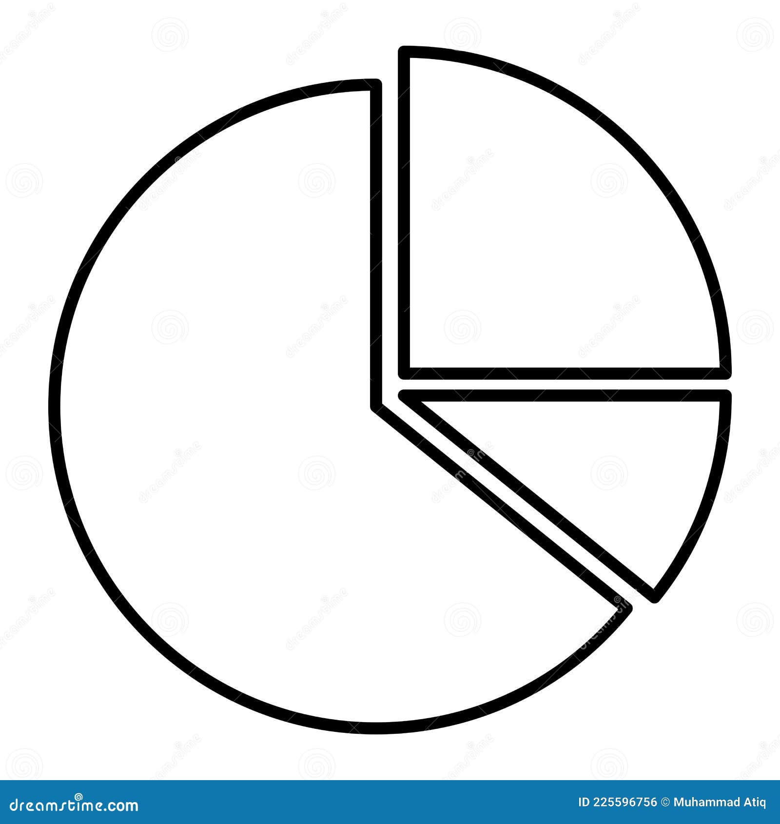 Vector Pie Chart Outline Icon Design Stock Vector - Illustration of ...