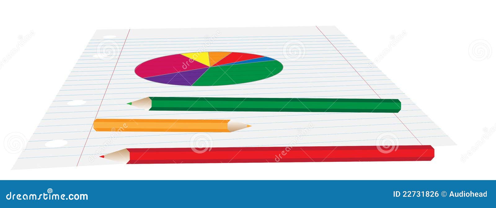 Vector Pie Chart on Paper stock vector. Illustration of crayons - 22731826