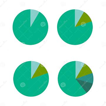 Vector Pie Charts. Data Visualization. Colorful Segments. Statistical ...