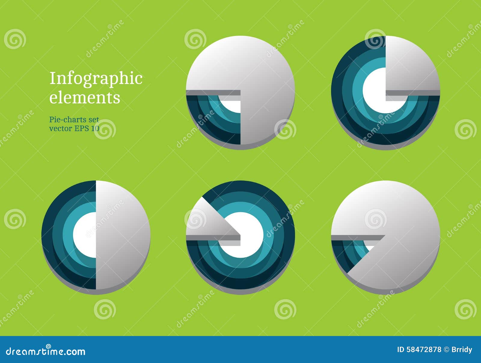 Vector Pie Charts Set for Your Infographics Stock Vector - Illustration ...
