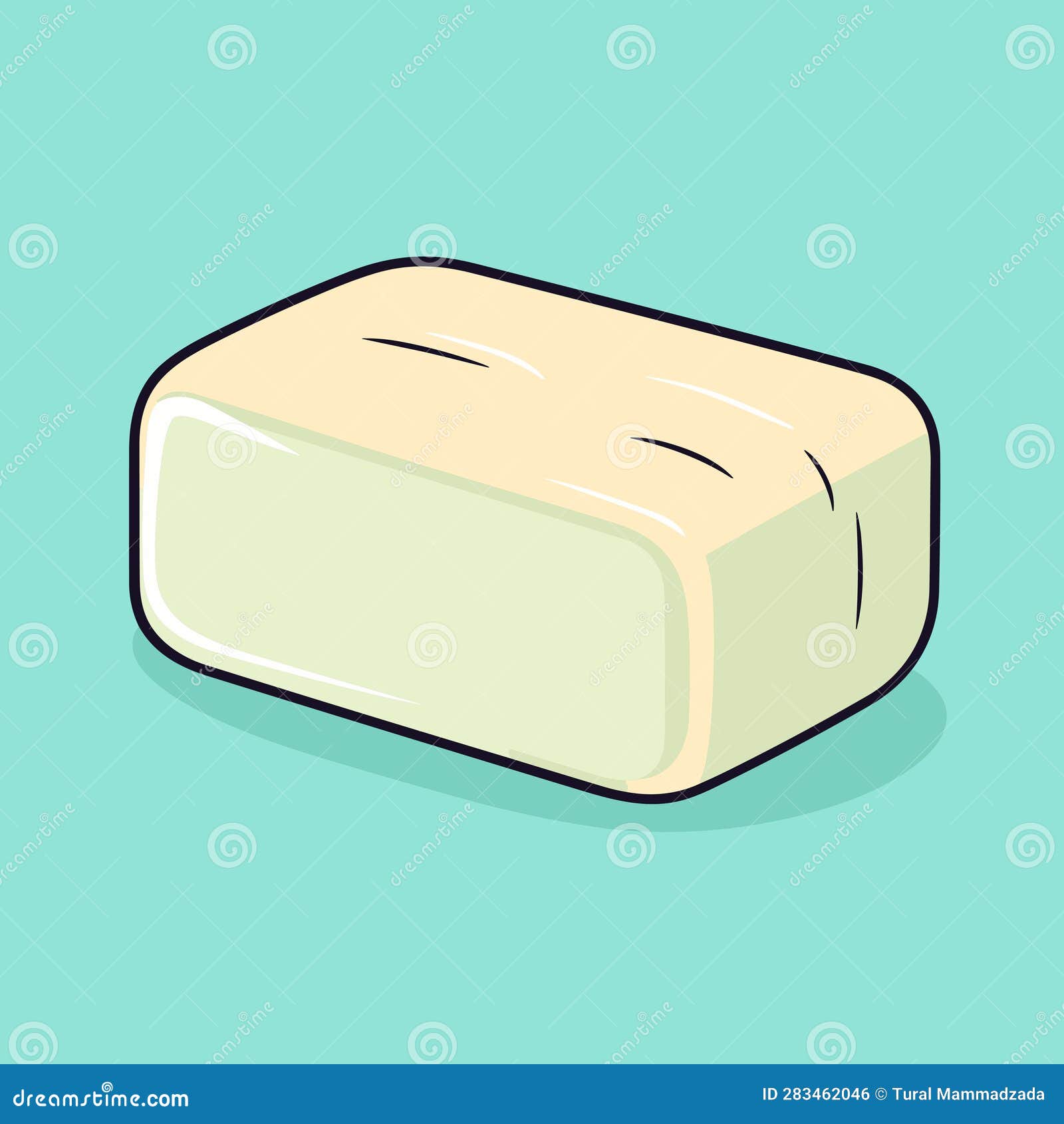 Vector of a Piece of Bread on a Blue Surface Stock Vector ...