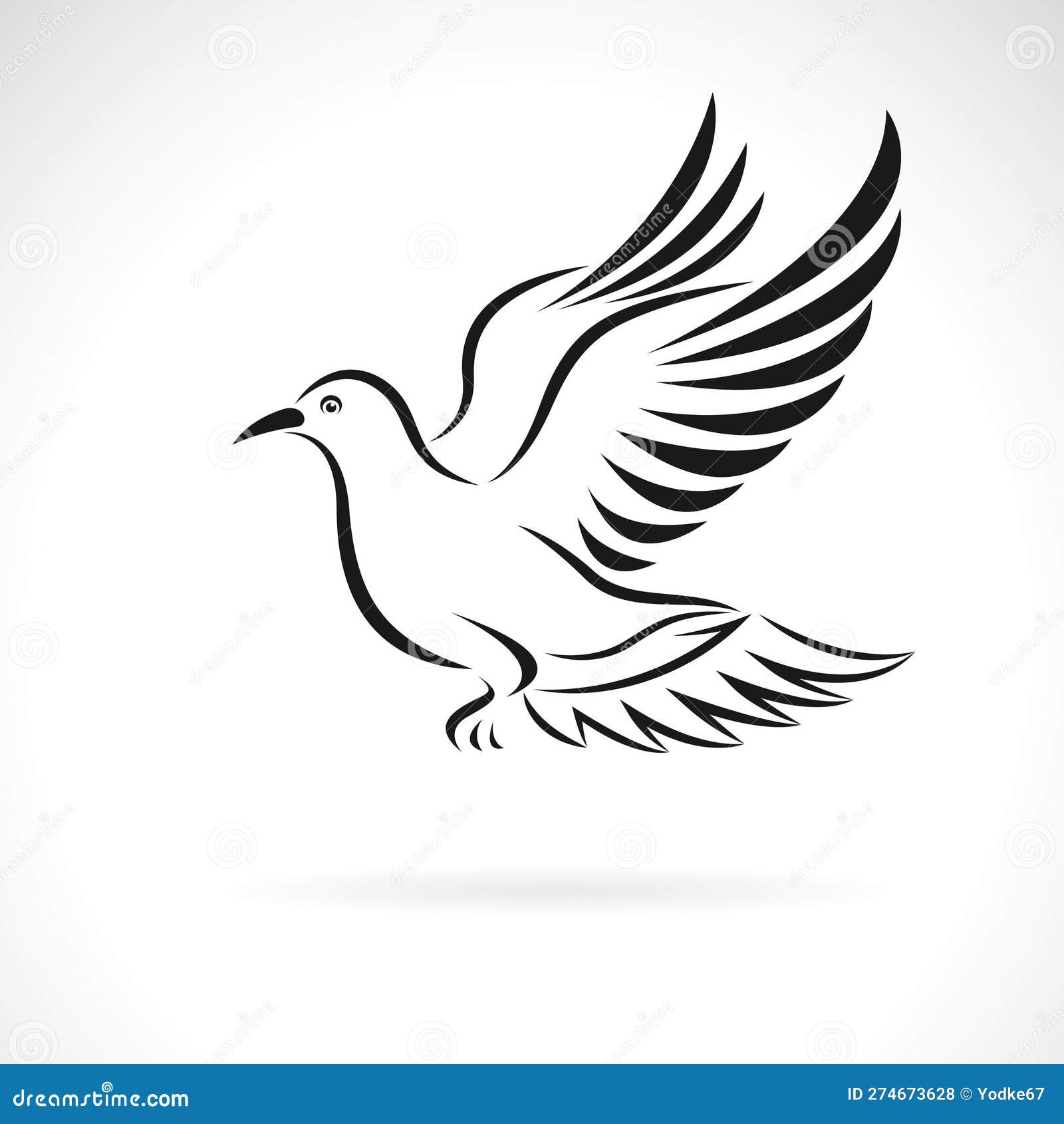 Vector Of A Pigeons Are Flying On White Background. Easy Editable ...