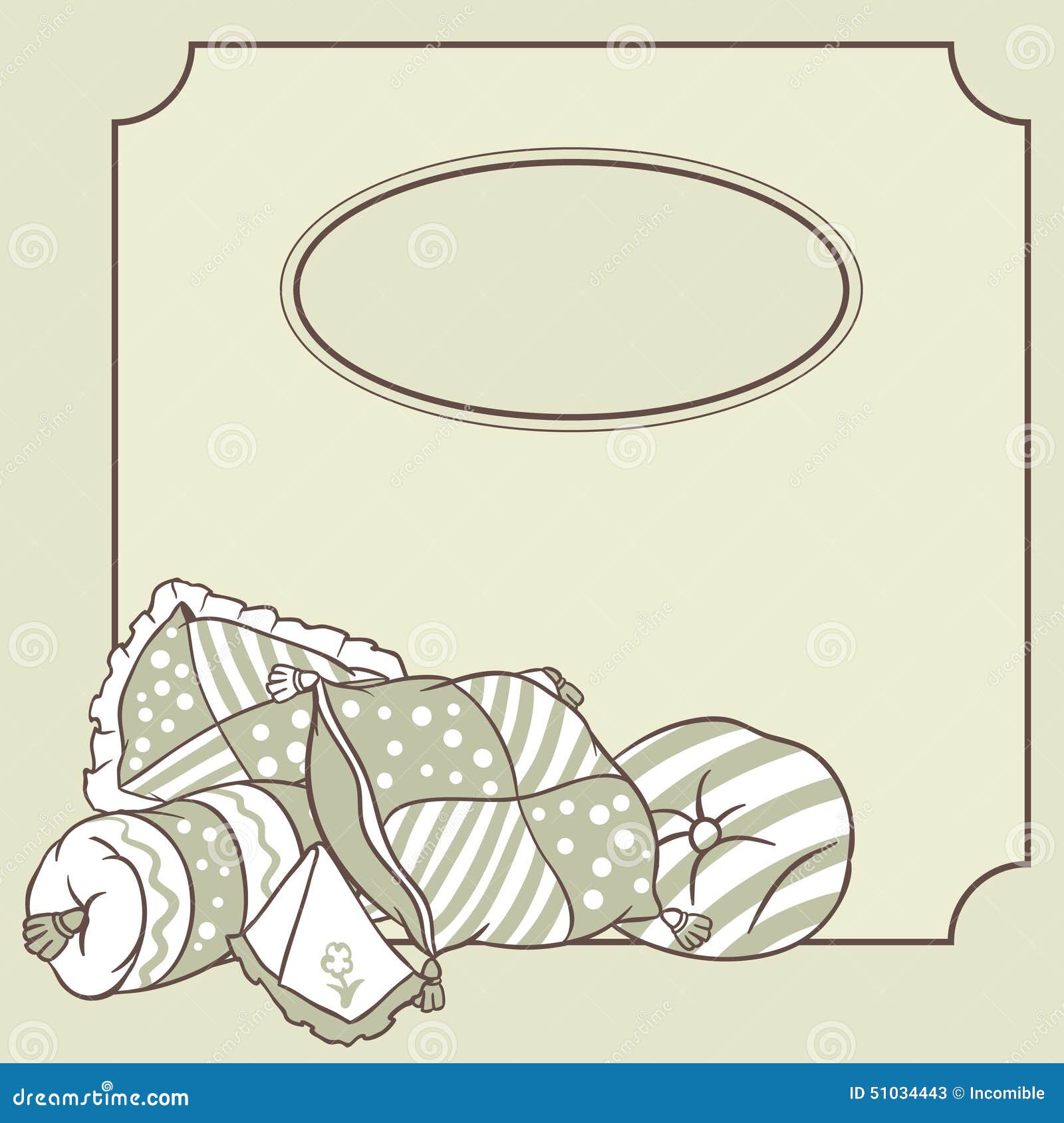 Vector Pillows Frame. Card for Pajama Party Stock Vector - Illustration ...