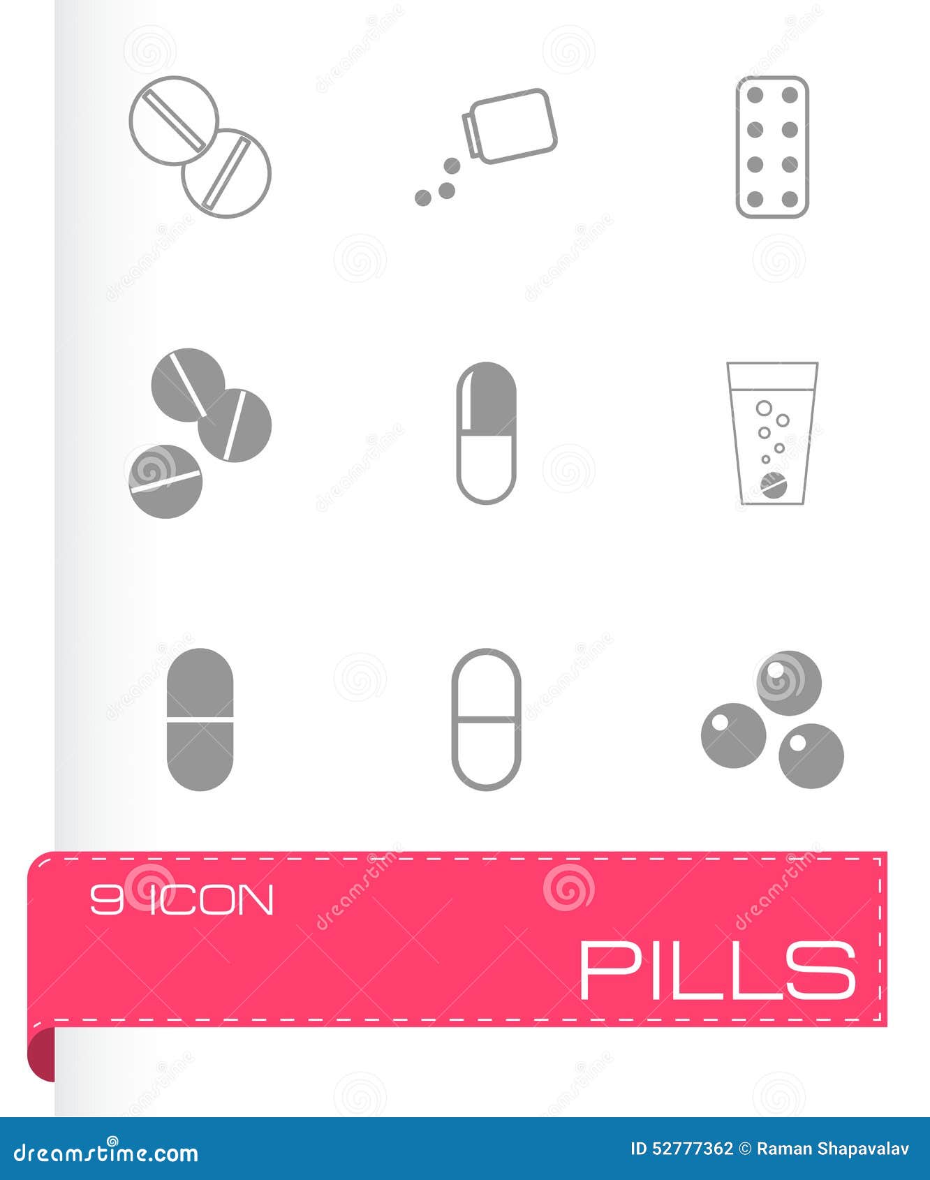 Vector pills icons set stock vector. Illustration of simple - 52777362