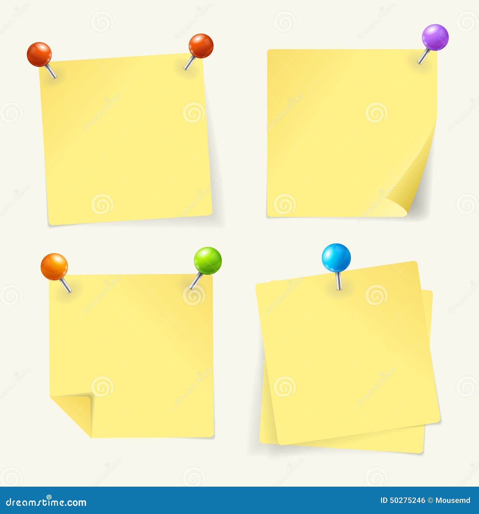 Vector pin yellow paper stock vector. Illustration of list - 50275246