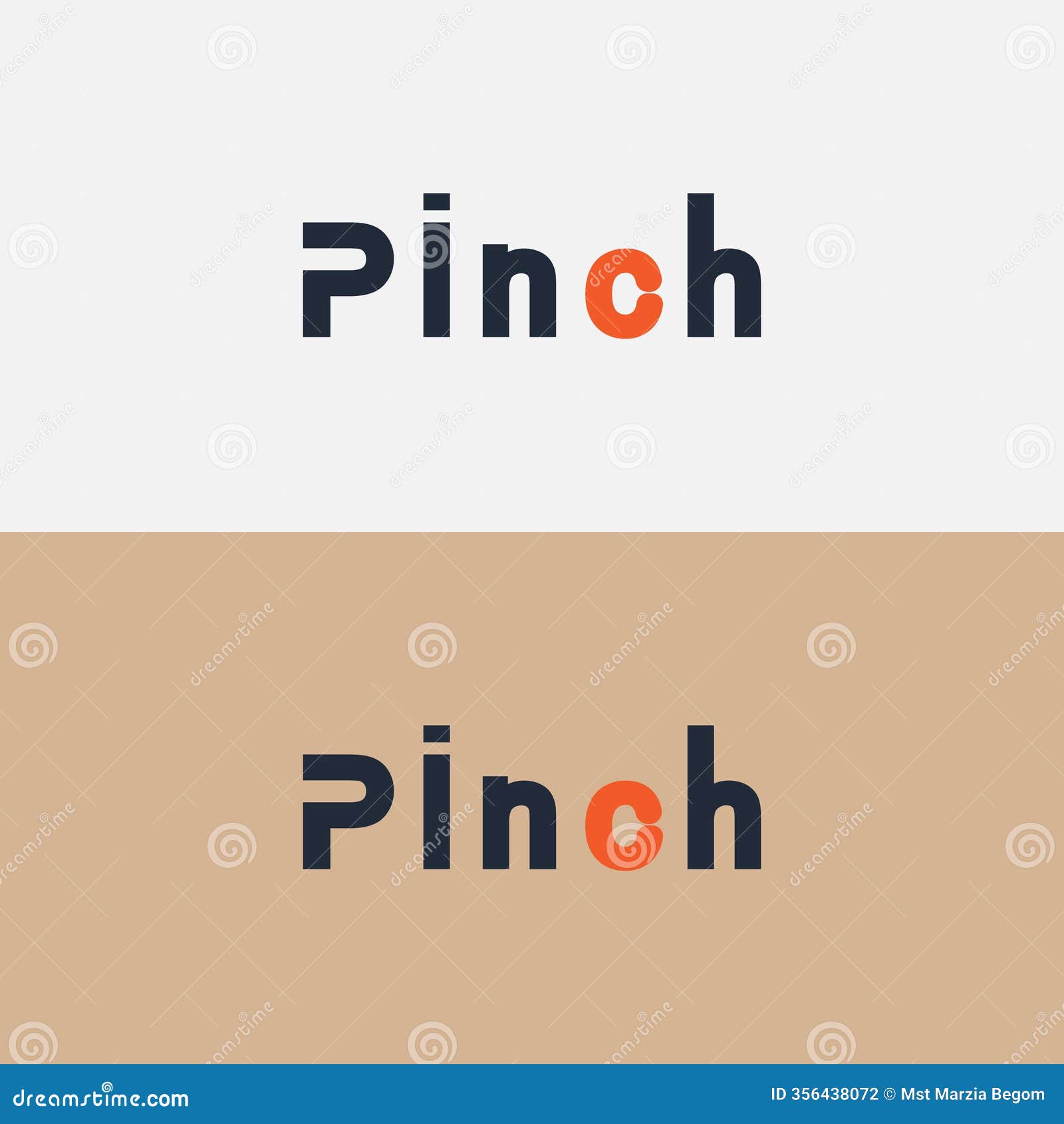 Vector Pinch Minimal Text Logo Design Stock Illustration - Illustration ...