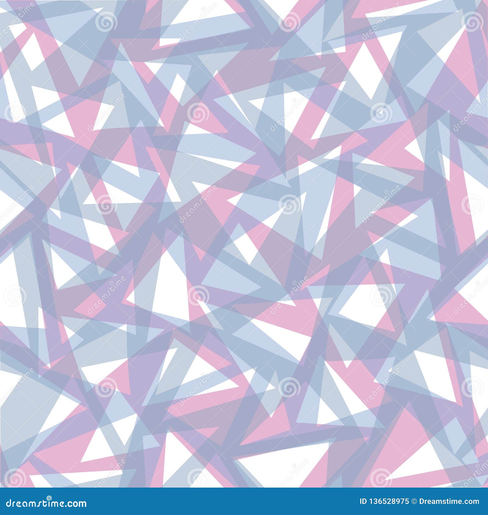 Vector Pink and Blue Geometric Seamless Pattern Background, Triangle ...
