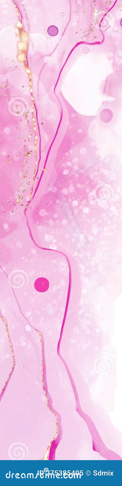 Vector Pink Coral Banner. Hand Drawn Abstract Paint Brush Stroke Stock ...