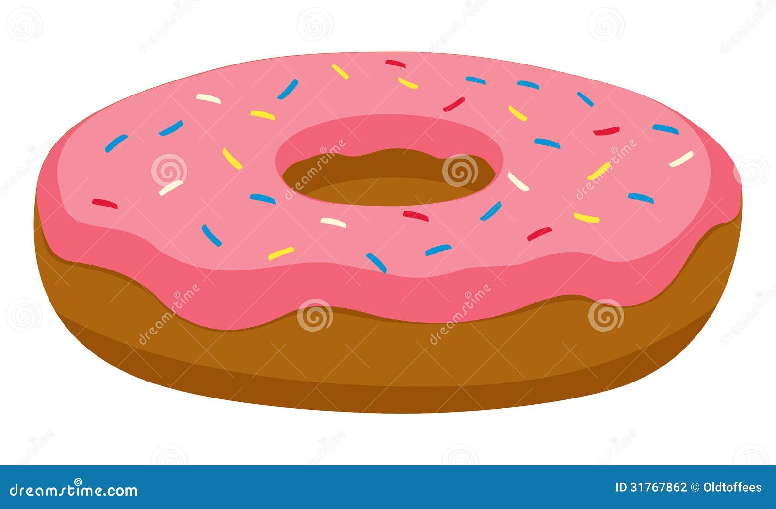 Vector Pink Donut stock vector. Illustration of restaurant - 31767862