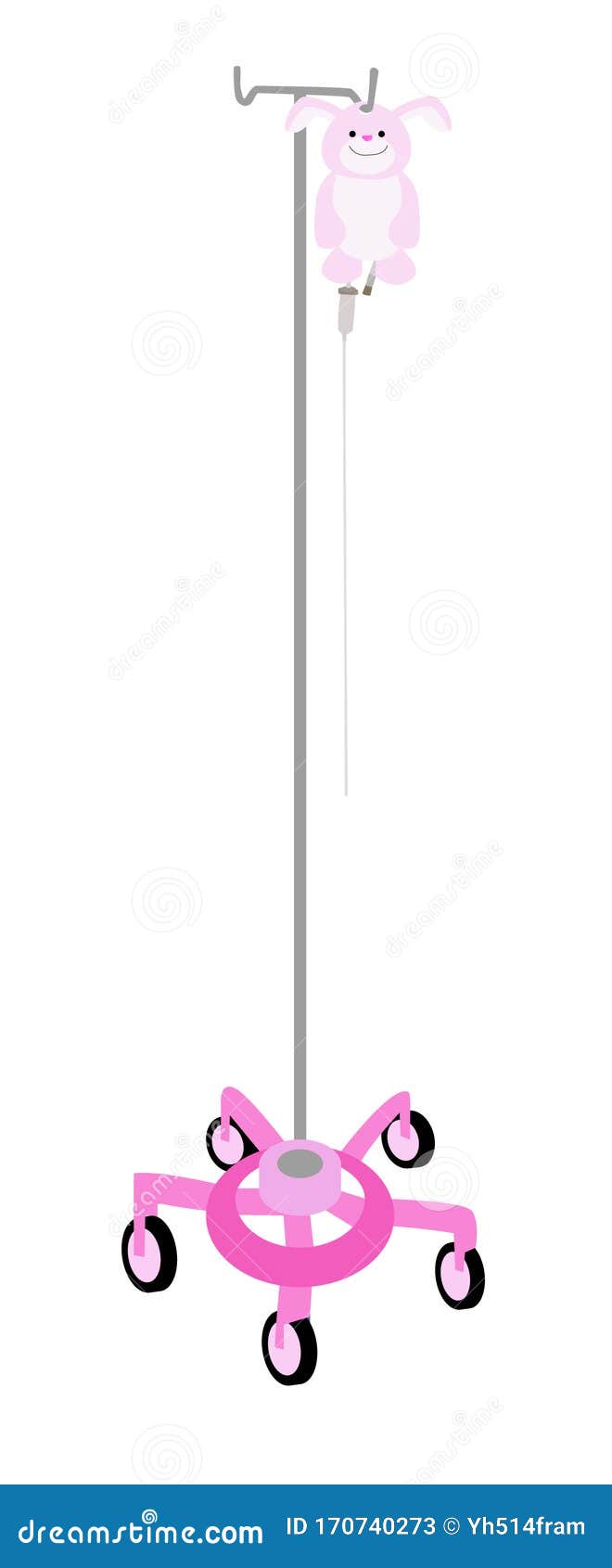 Vector Pink Drip Stand and Medical Drip Pack, with Rabbit Cover for ...