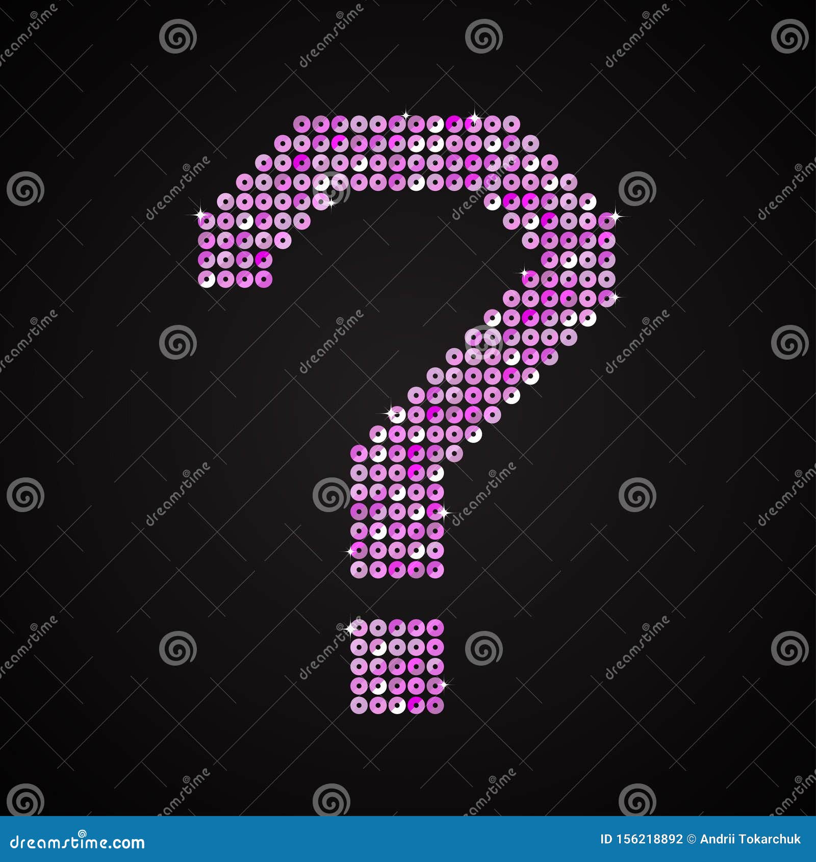 Vector Pink Glitter Sequins Sign Question Mark. Stock Vector ...