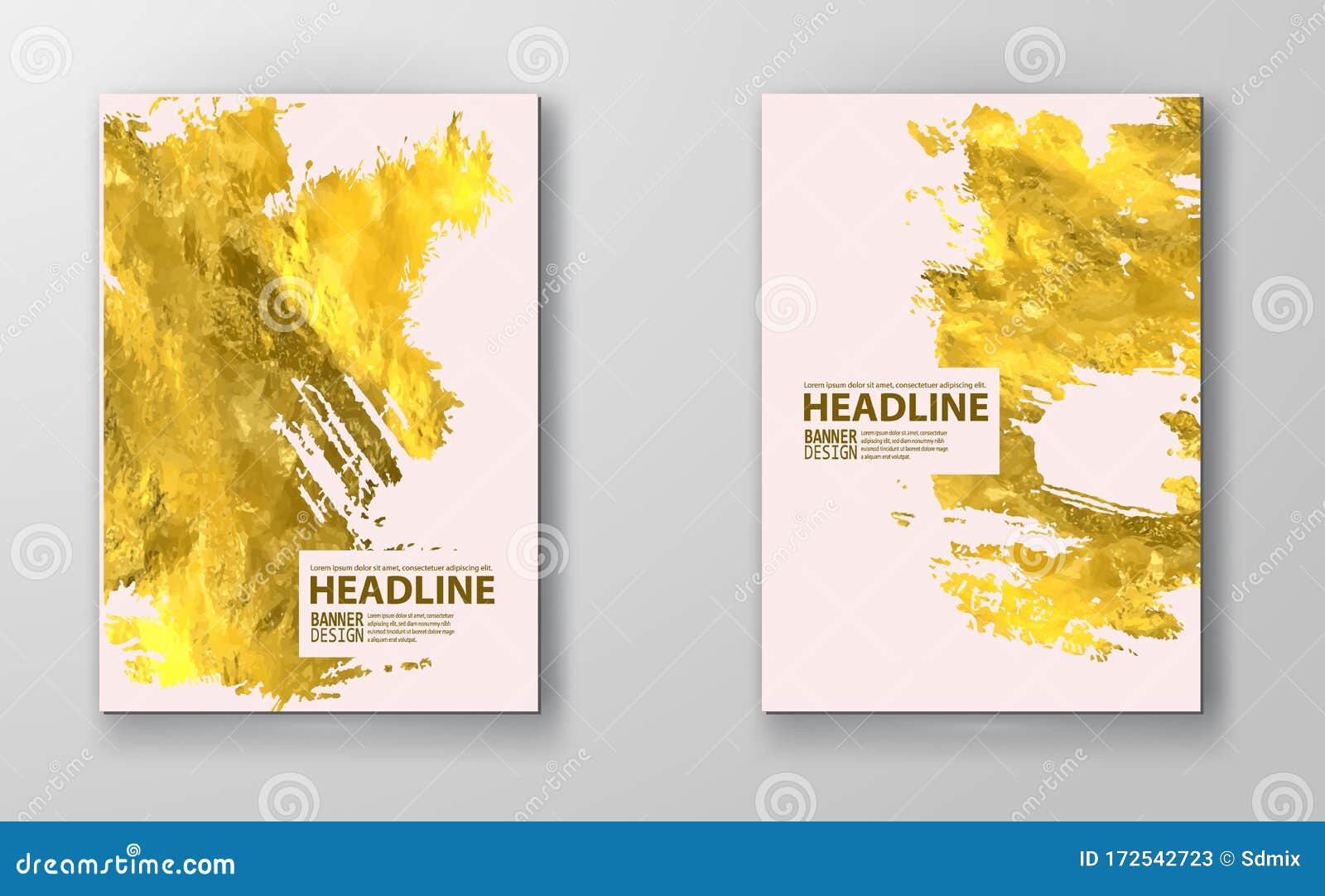 Vector Pink and Gold Design Templates Set Stock Vector - Illustration ...