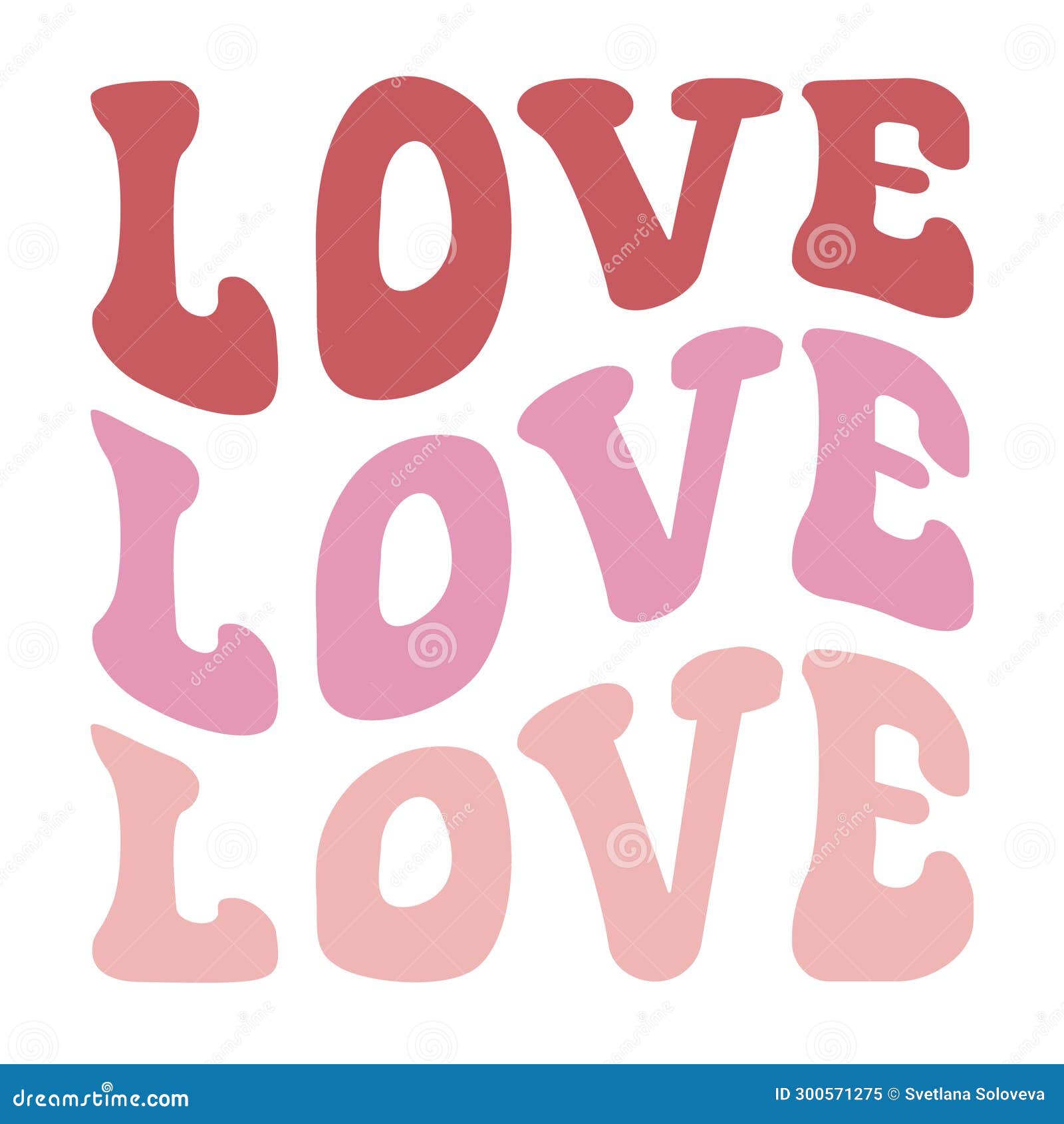 Vector Pink Groovy Love Lettering Stock Illustration - Illustration of ...