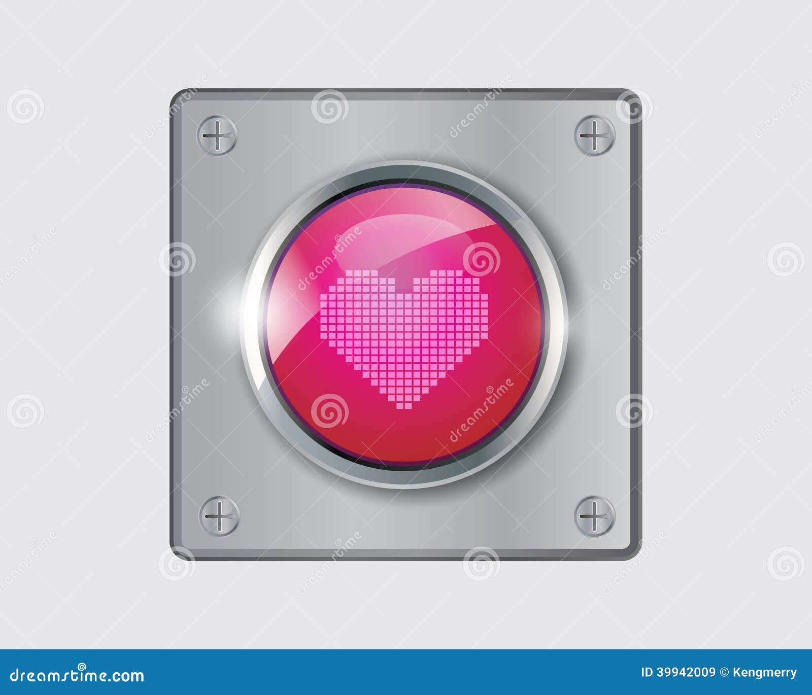 Vector of Pink Heart Button. Stock Vector - Illustration of concept ...