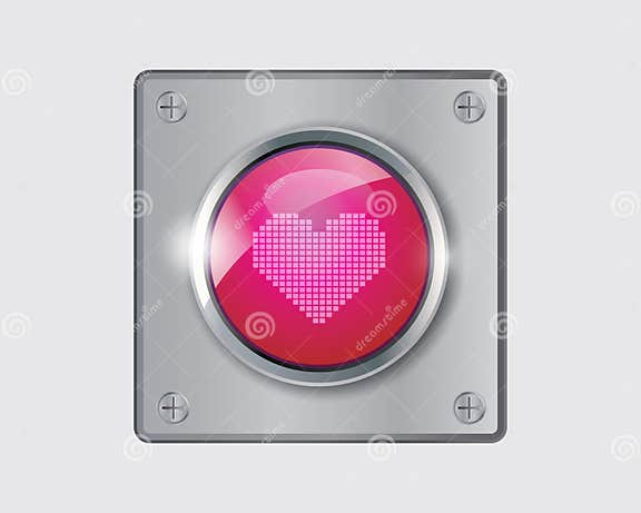 Vector of Pink Heart Button. Stock Vector - Illustration of concept ...