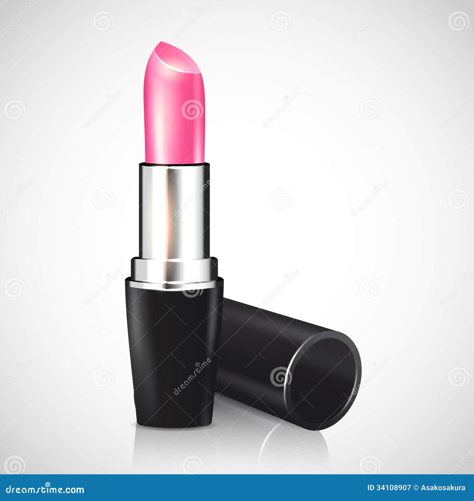 Vector pink lipstick stock vector. Illustration of glitter - 34108907
