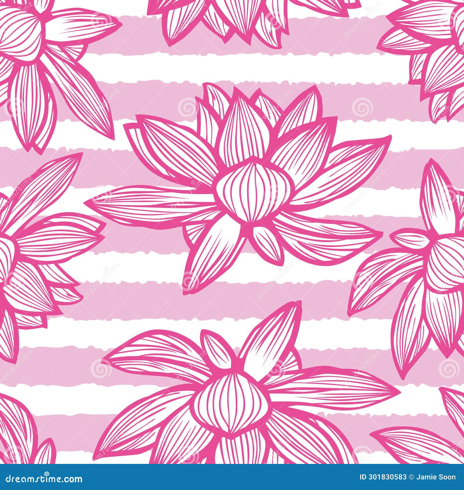 Flower Outlines For Background. (Hand Drawn, Vector) | CartoonDealer ...