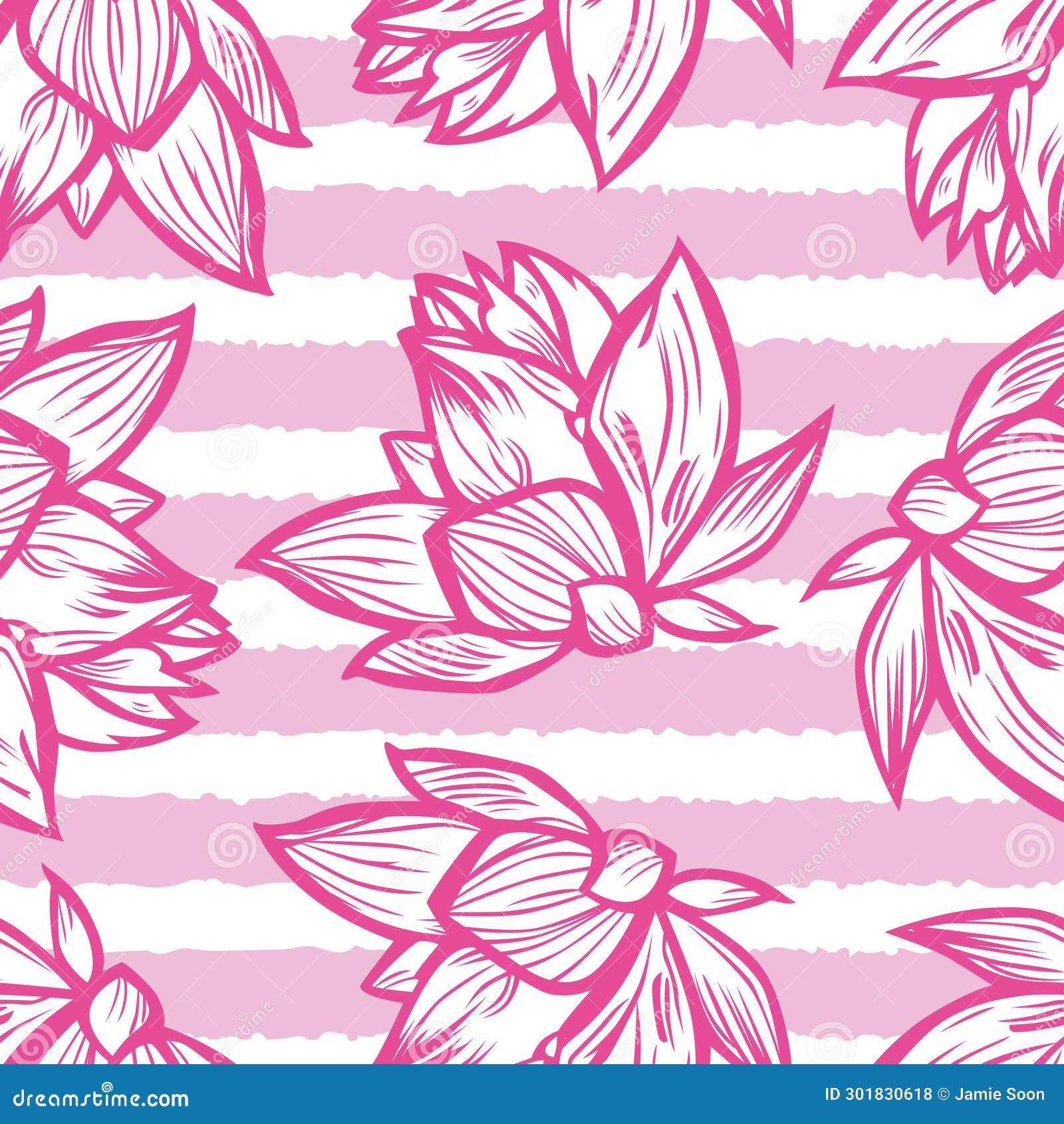Flower Outlines For Background. (Hand Drawn, Vector) | CartoonDealer ...