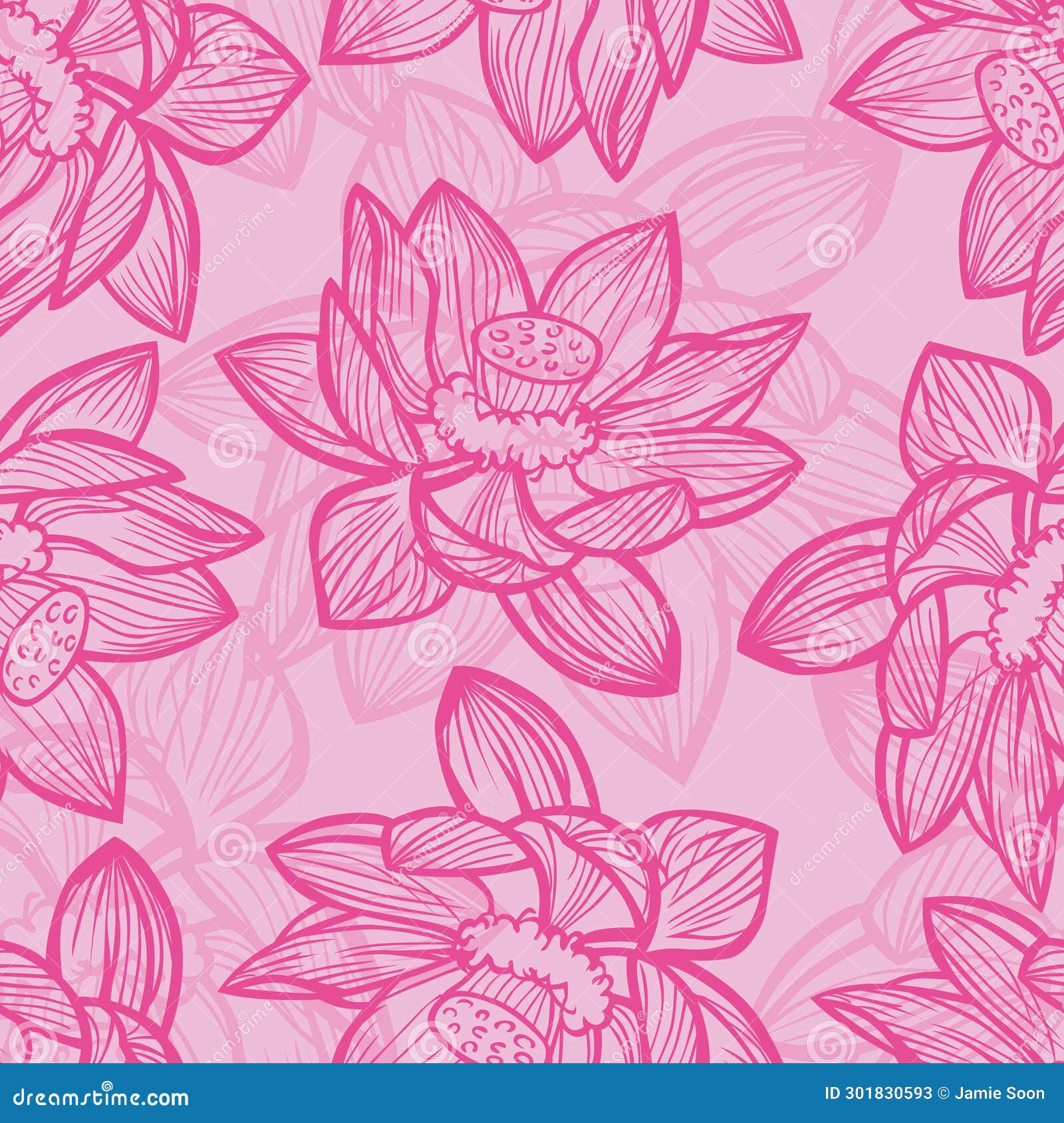 Flower Outlines For Background. (Hand Drawn, Vector) | CartoonDealer ...