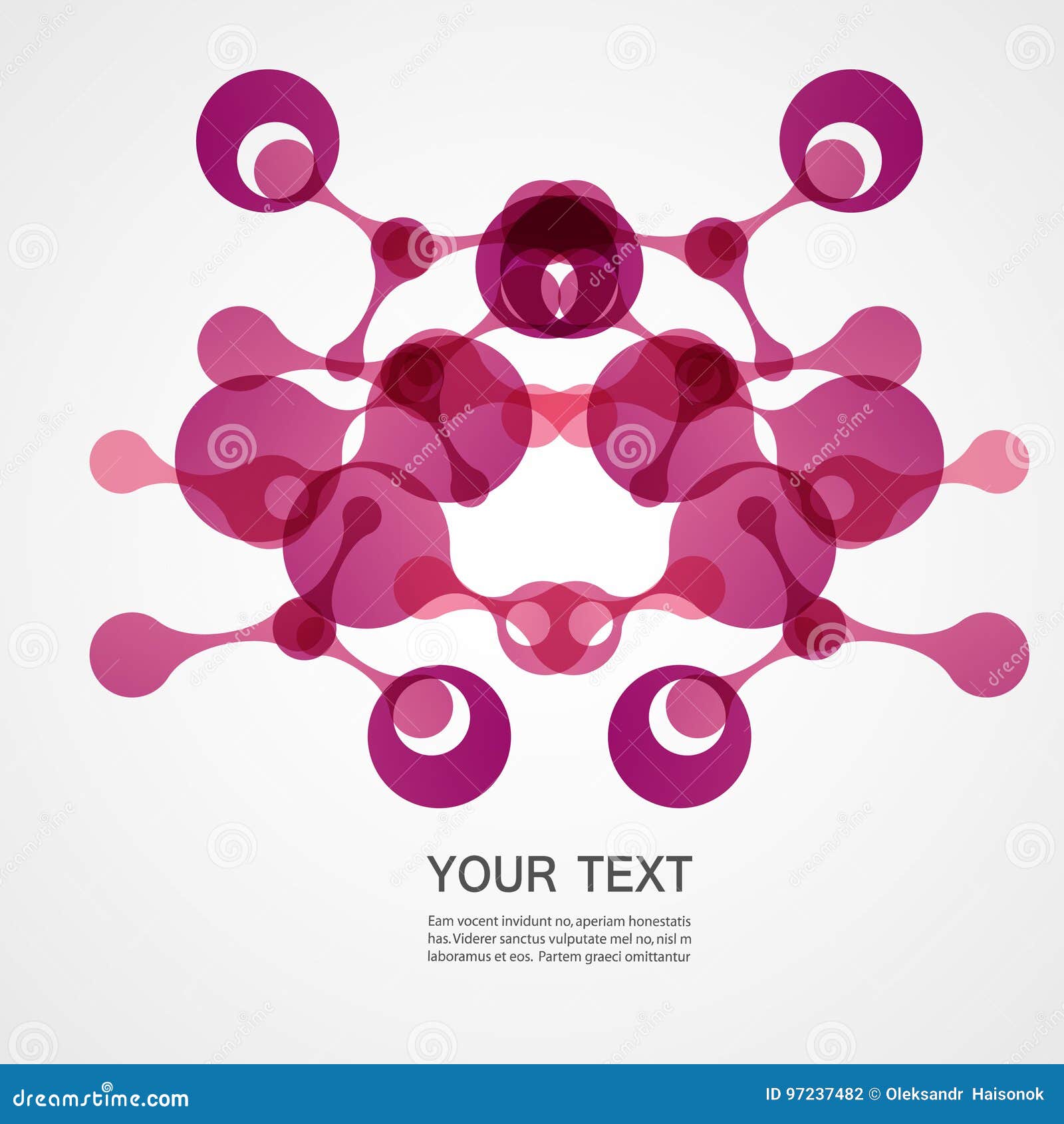 Vector Pink Molecule on a White Background Stock Vector - Illustration ...