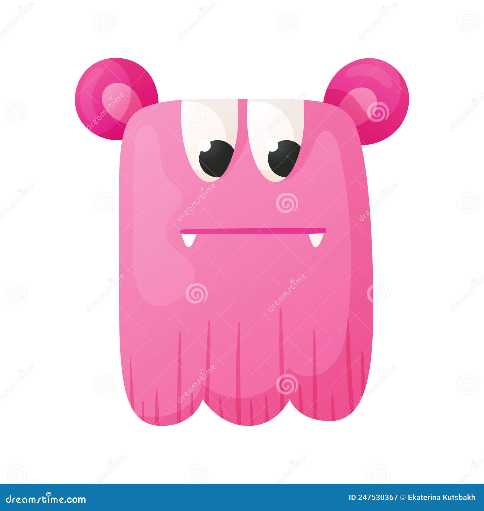 Vector Pink Funny Monster Isolated on White. Stock Vector ...