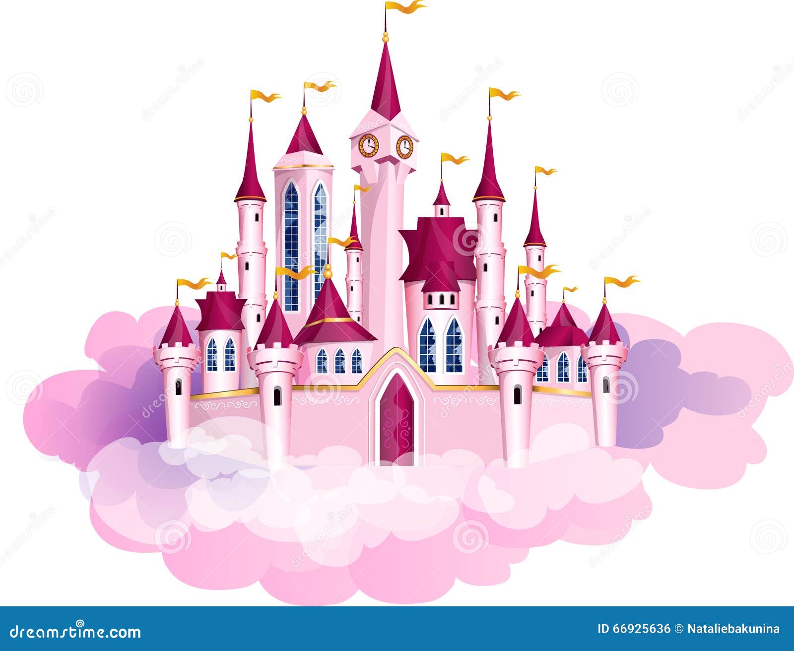 Pink Princess Castle. Vector Illustration | CartoonDealer.com #84309102