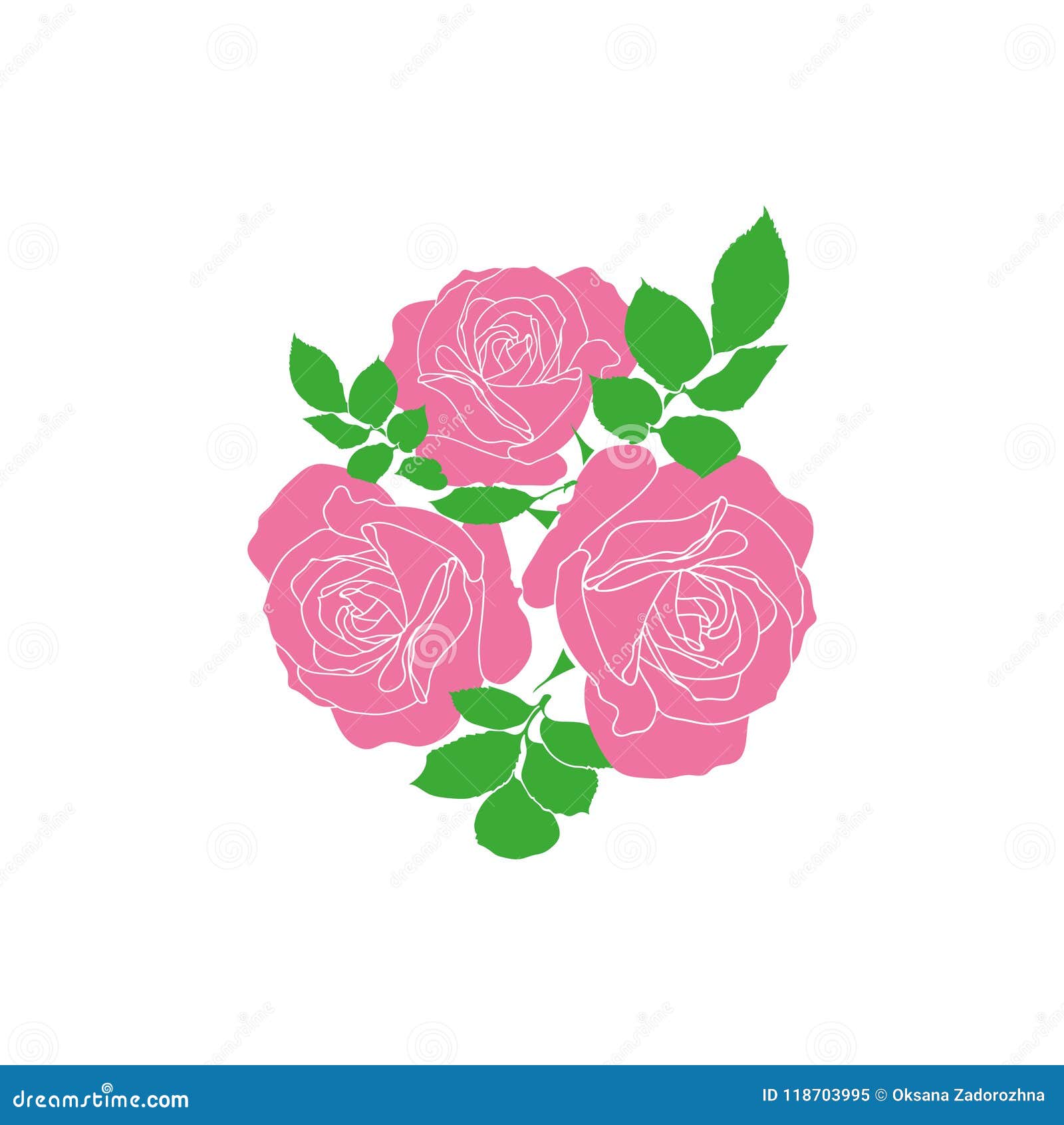 Vector Pink Roses - Pattern for Continuous Replicate on White ...