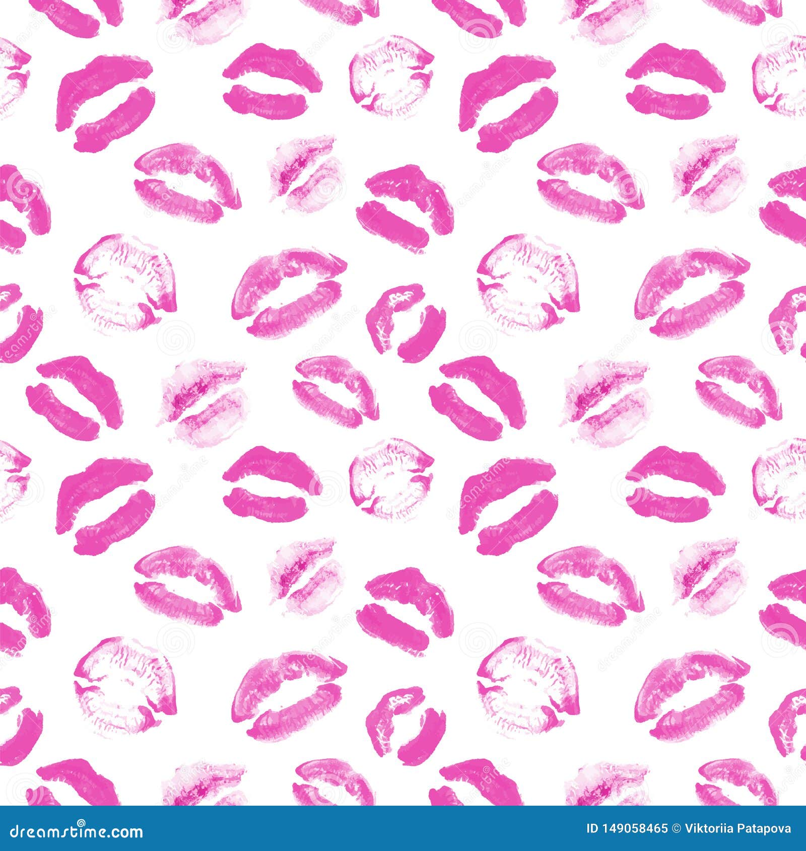 Background With Lips Lipsticks And Hearts Vector Illustration ...