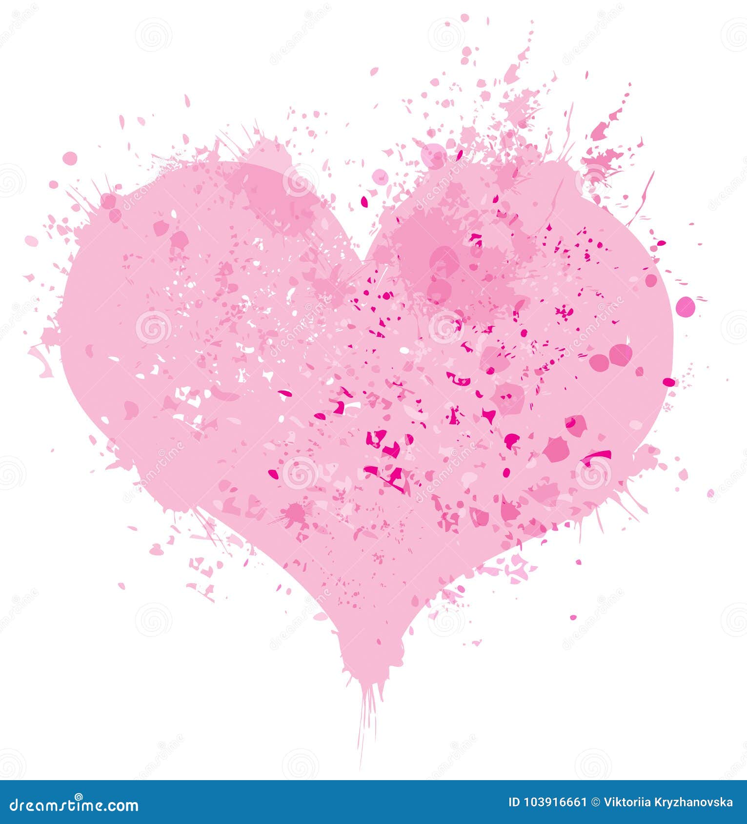 Vector Pink, Splashing Heart. Stock Vector - Illustration of silhouette ...