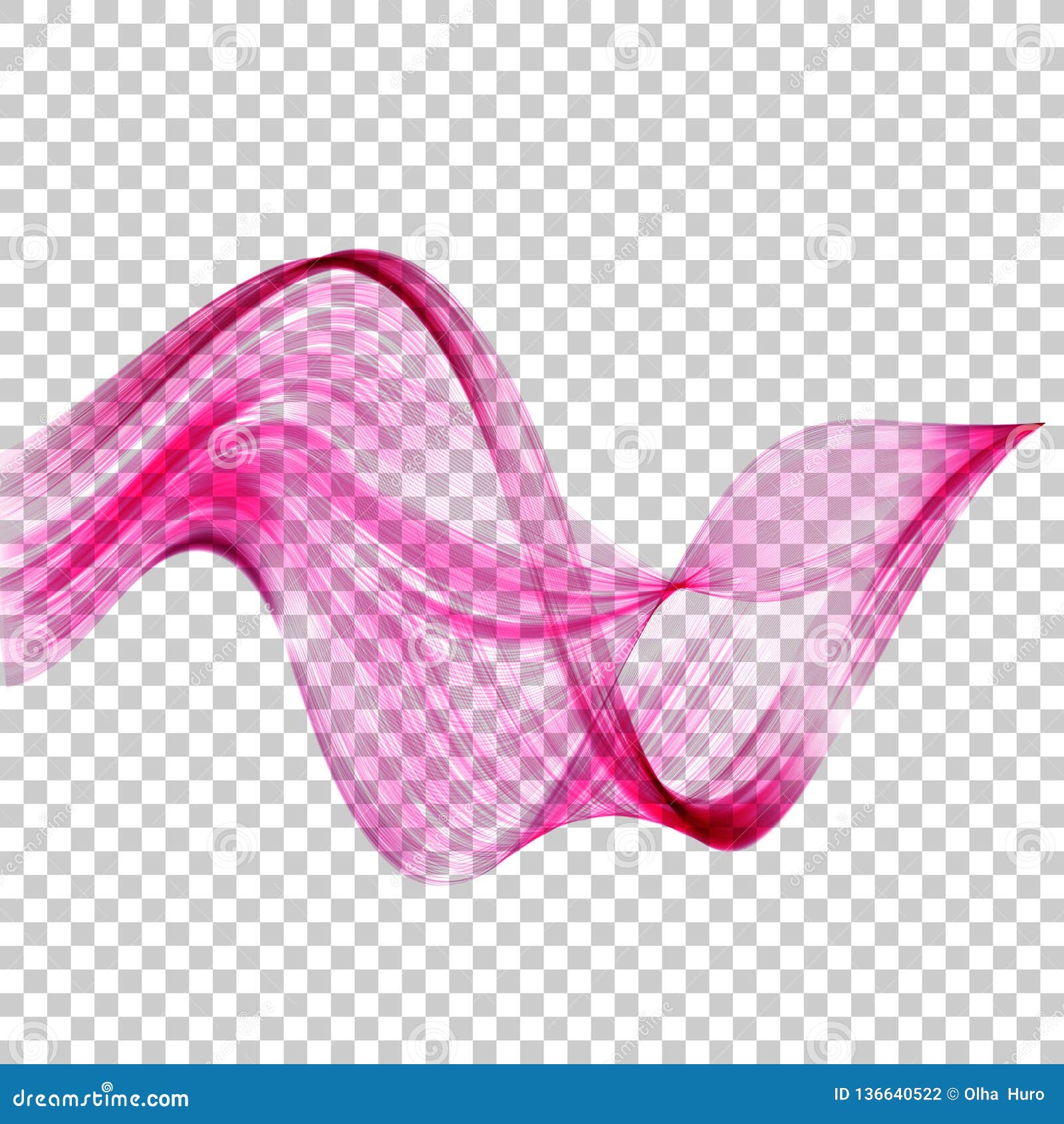 Vector Pink Transparent Wave on Transparent Background Stock Vector ...