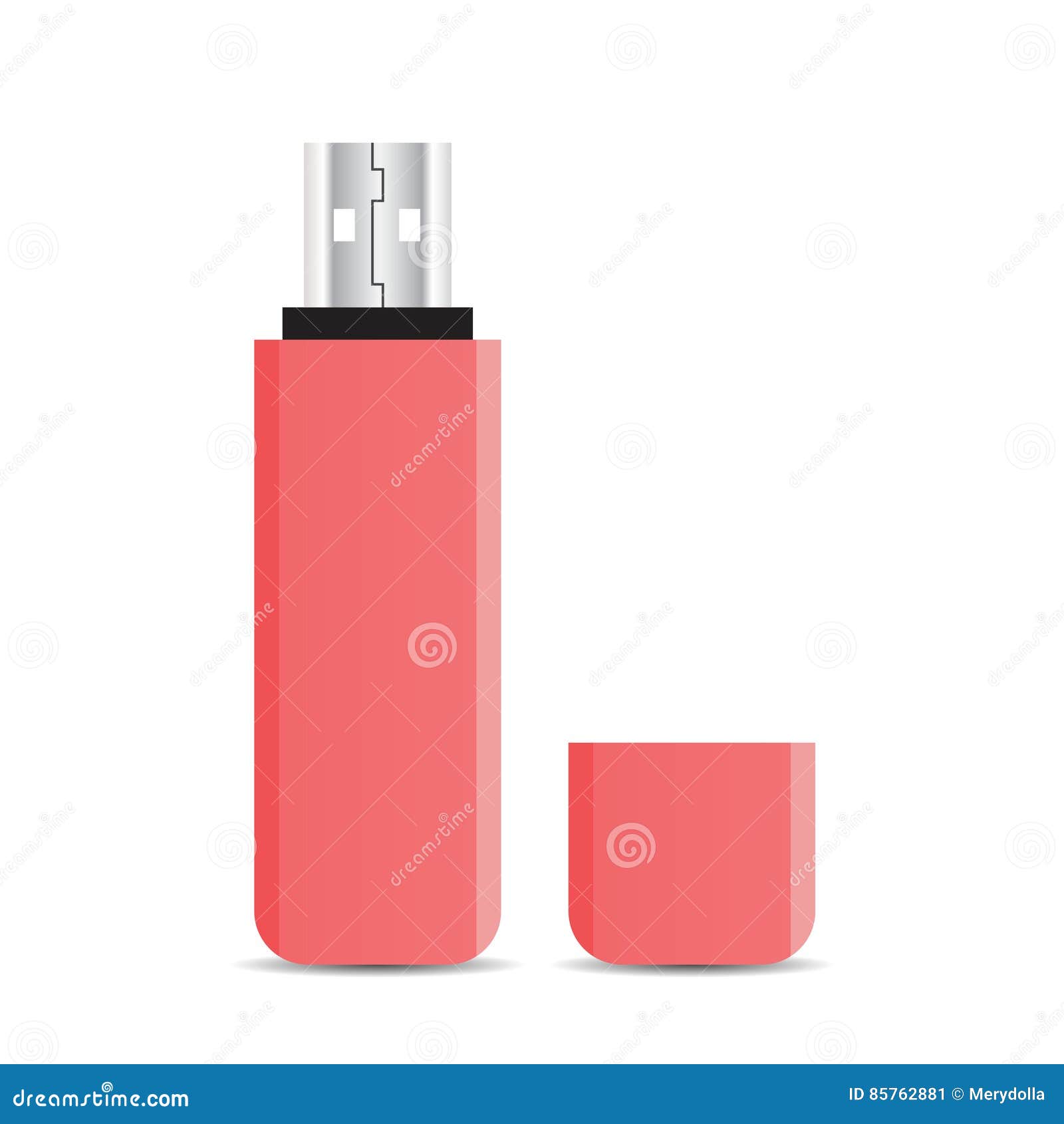 Vector Pink USB Flash Drive Isolated on White Background Stock Vector ...