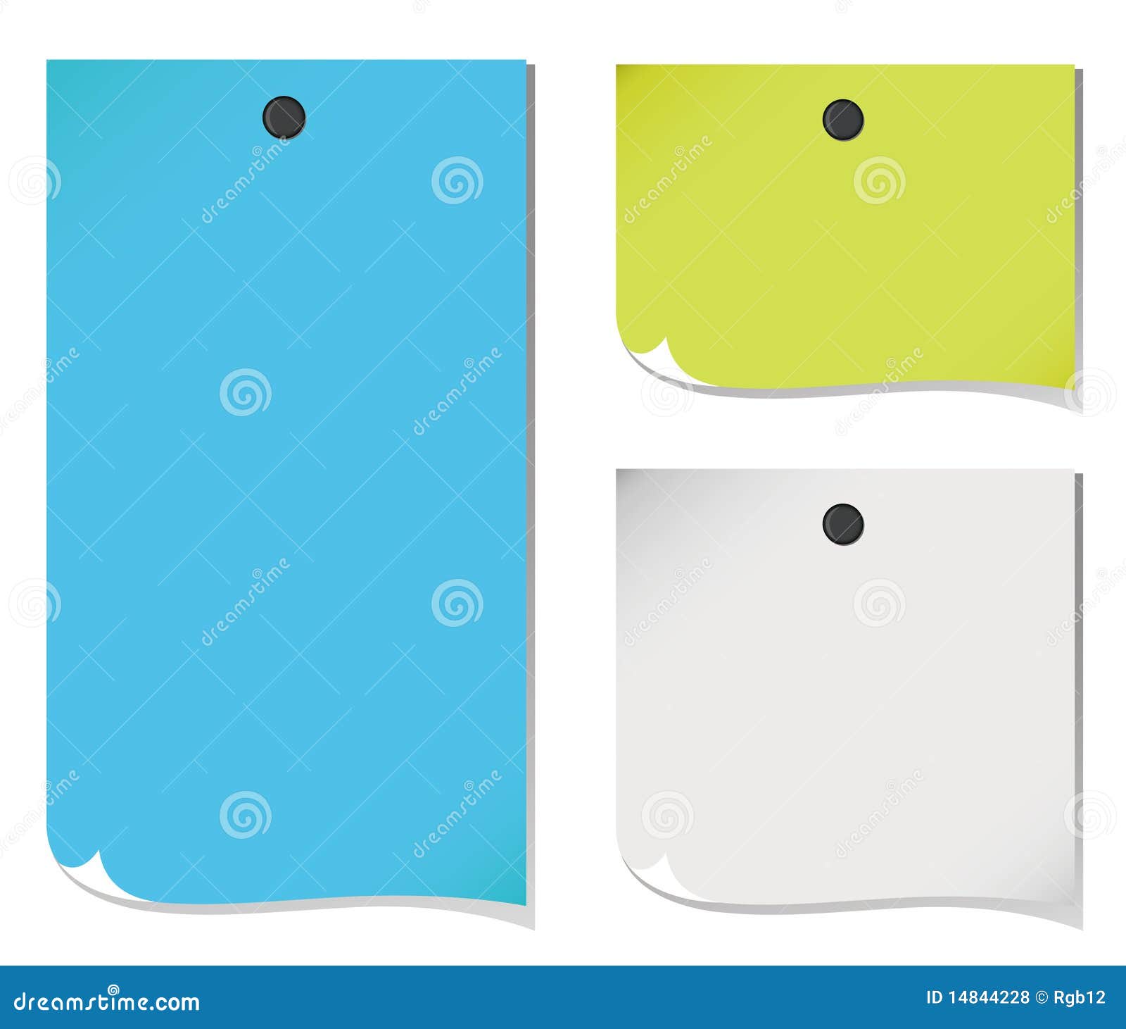 Pinned Note Message Template On Yellow Paper Vector Illustration ...