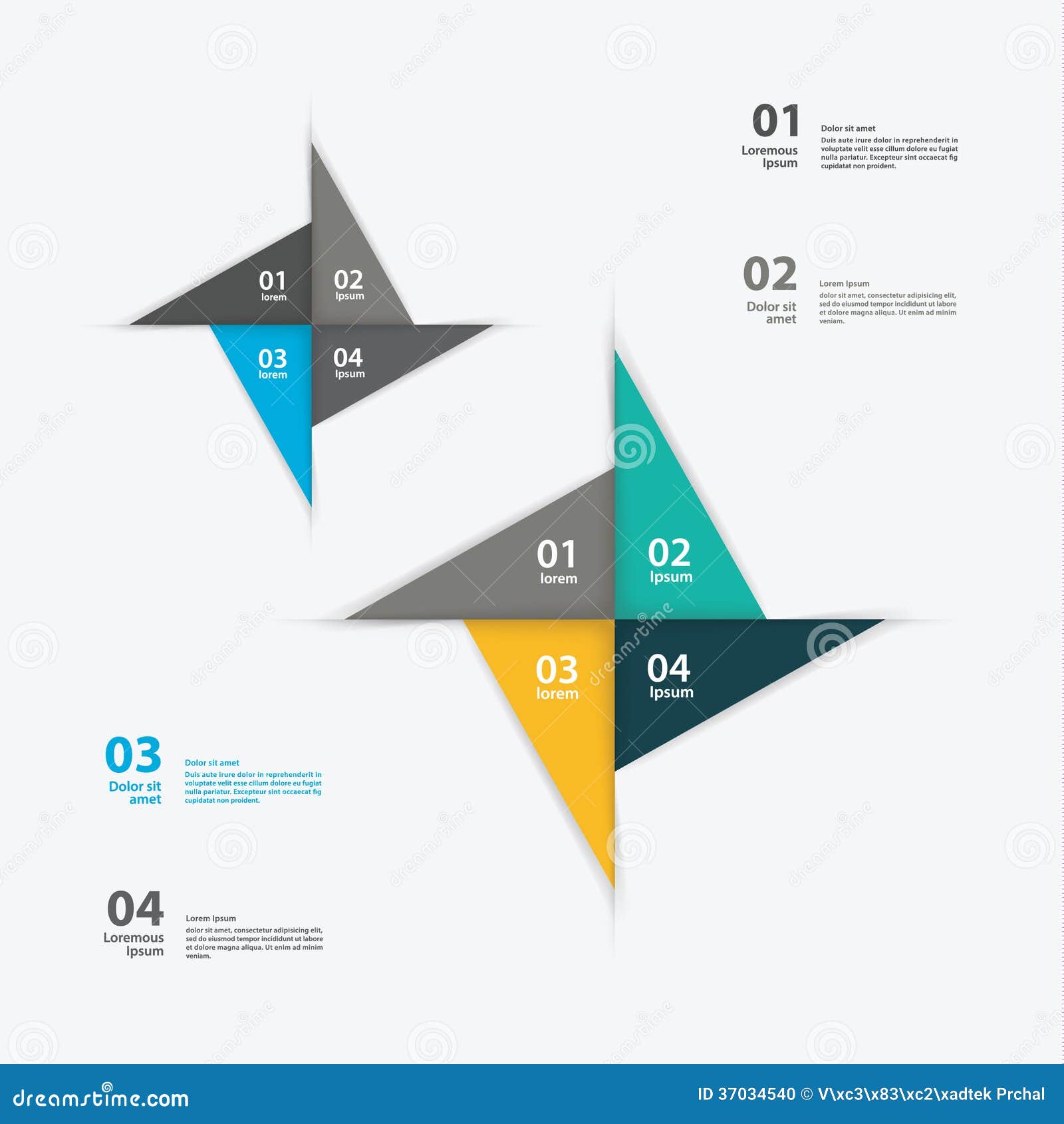 Vector Pinwheel Template. Abstract Layout for Presentation or in Stock ...