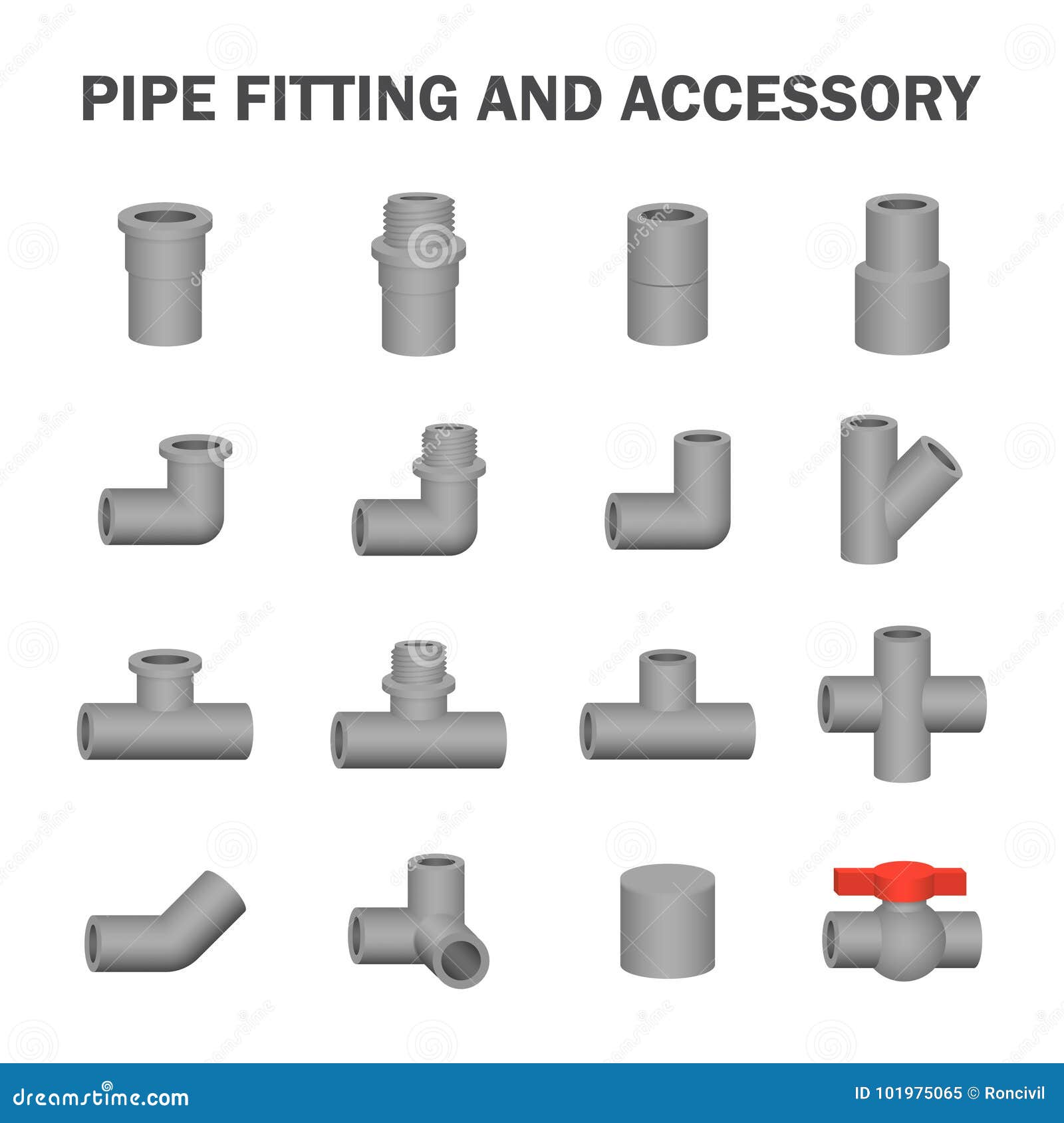 Pipe Fitting Vector Set. Pipeline Vector Illustration. | CartoonDealer ...