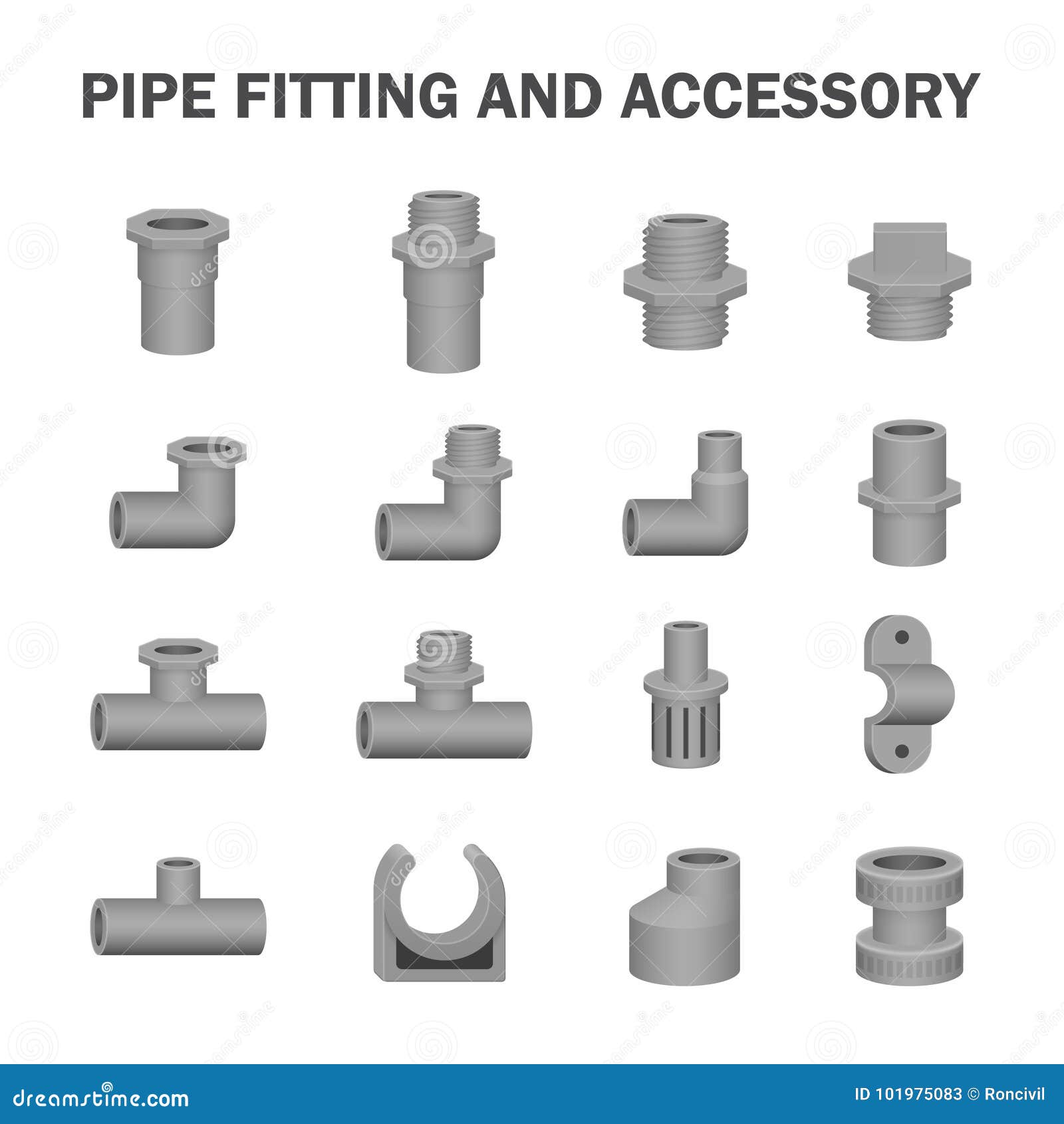 Pipe fitting vector stock vector. Illustration of drain - 101975083