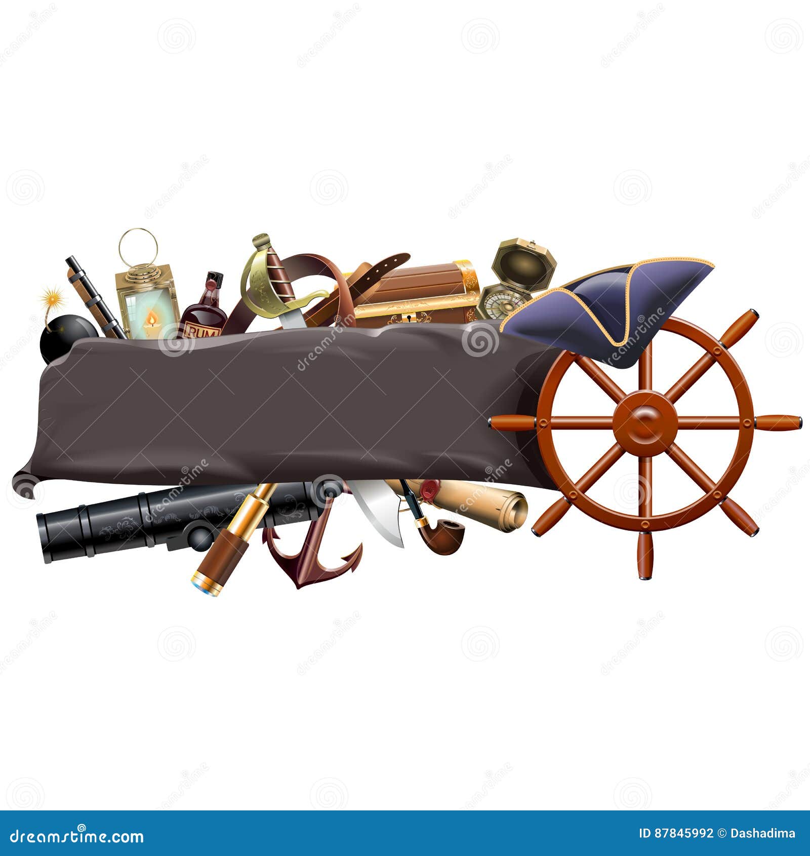 Vector Pirate Banner stock vector. Illustration of poster - 87845992