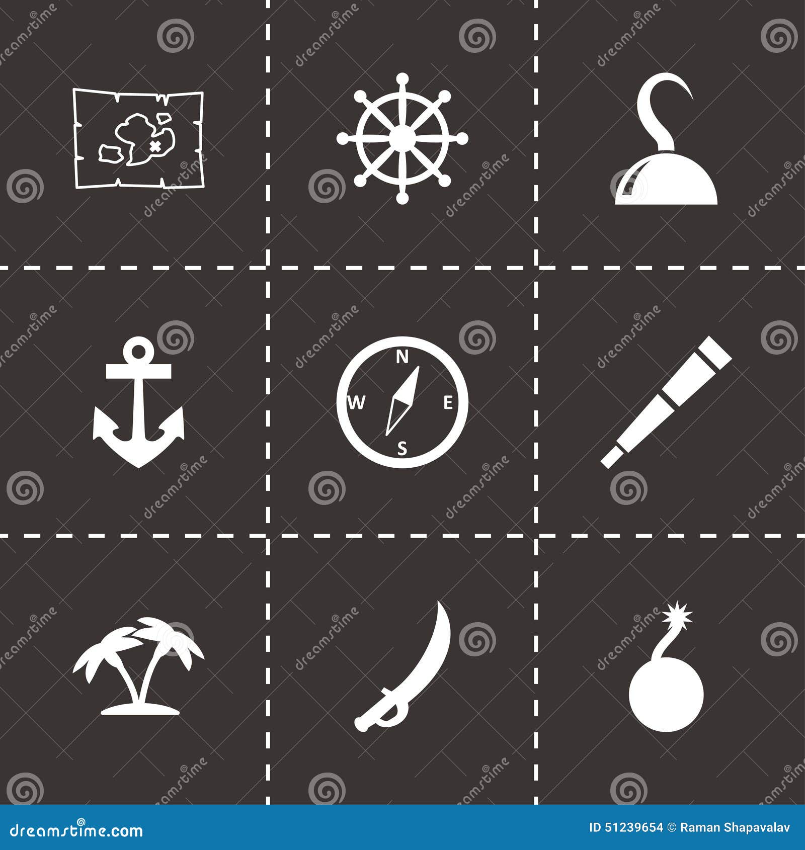 Vector pirate icon set stock vector. Illustration of black - 51239654