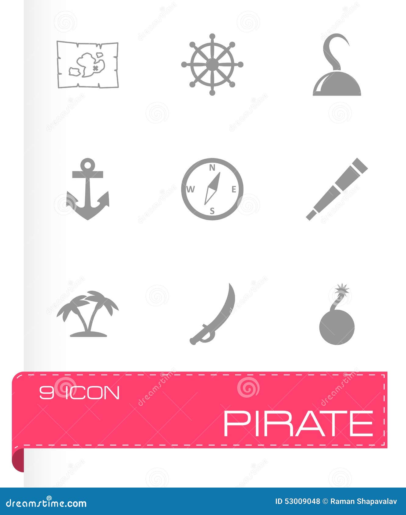 Vector pirate icon set stock vector. Illustration of graphic - 53009048