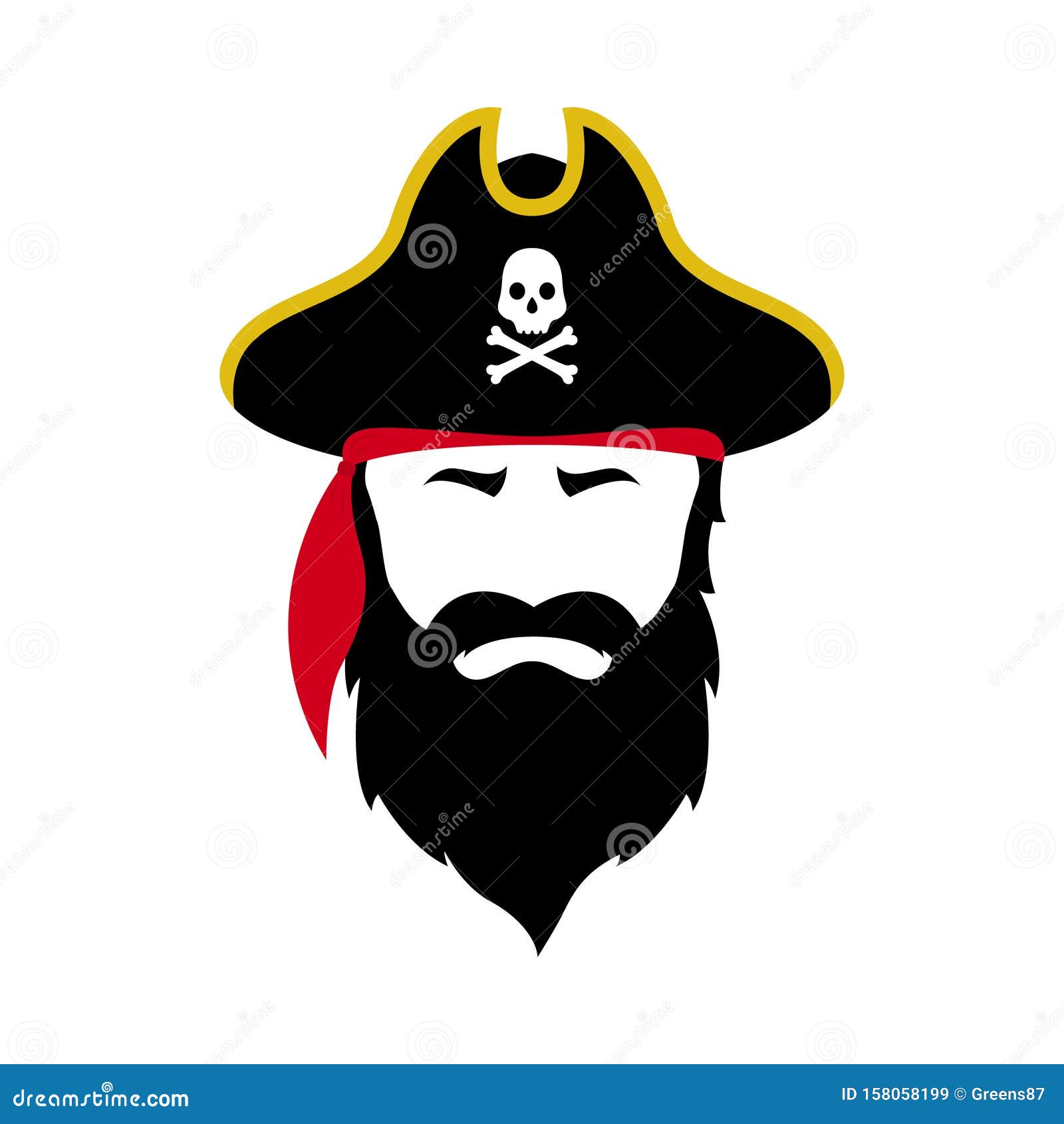 Vector pirate icon. stock vector. Illustration of logo - 158058199
