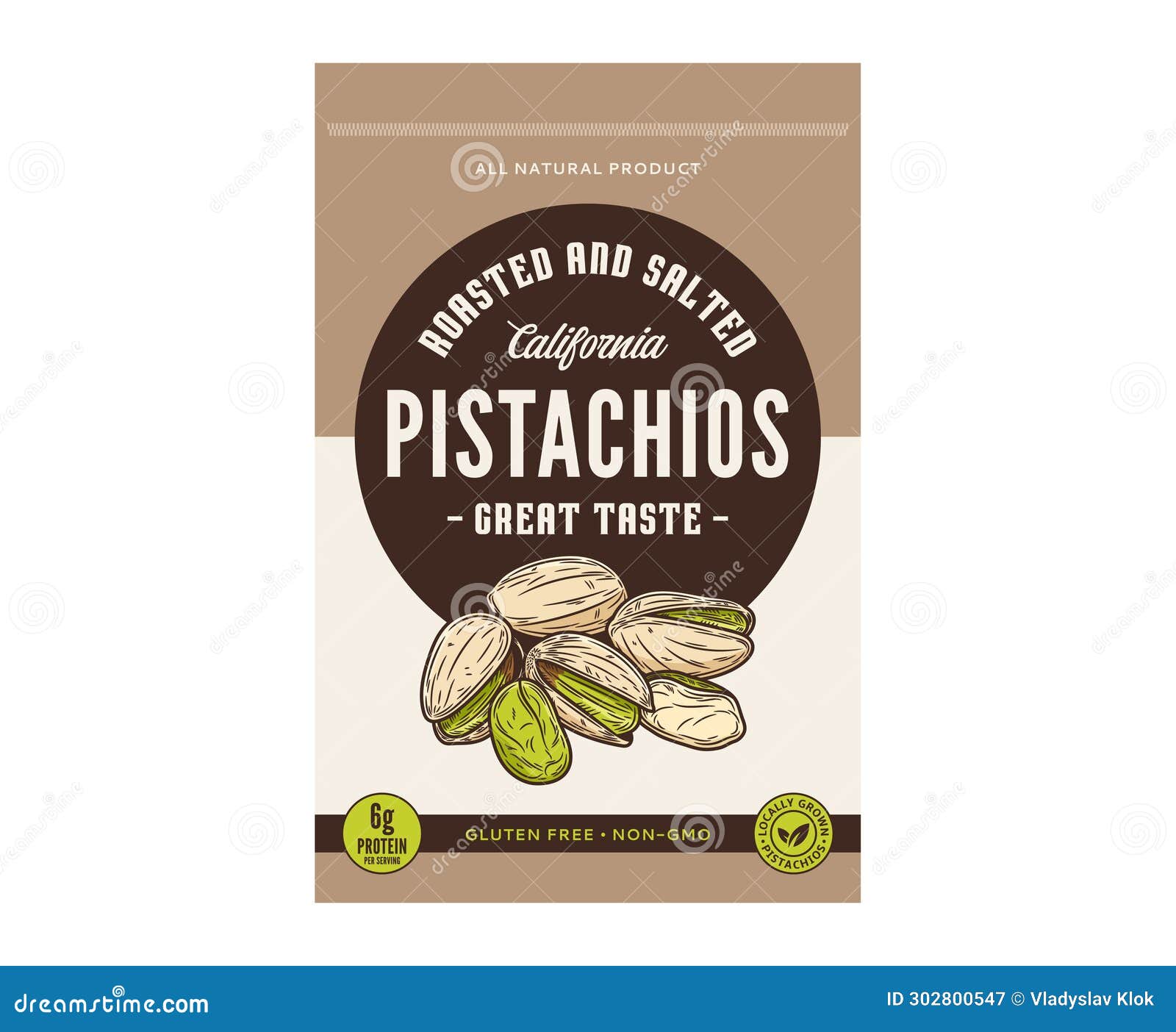 Vector Pistachio Nut Packaging Design Template Stock Vector ...