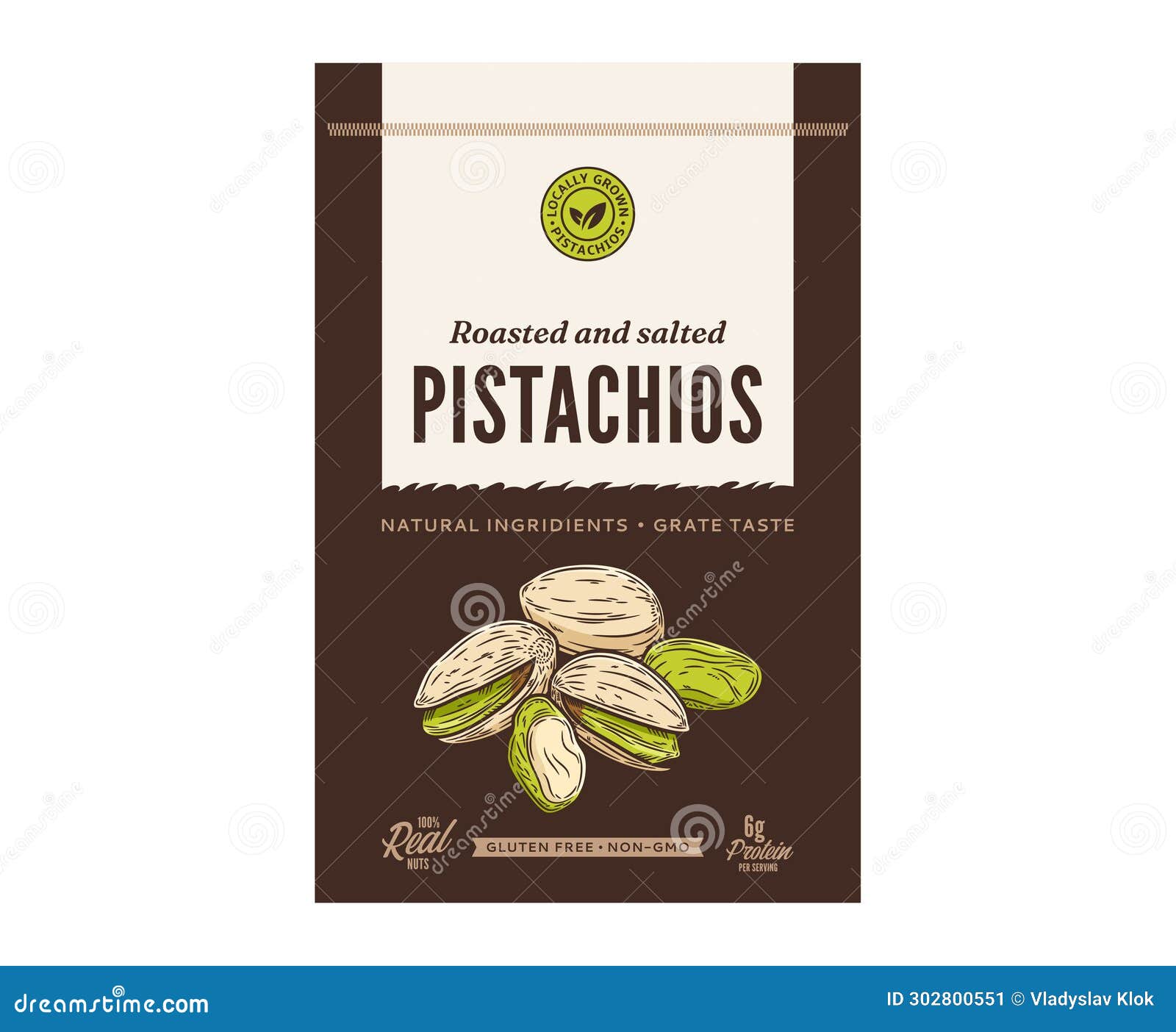 Vector Pistachio Nut Packaging Design Template Stock Vector ...