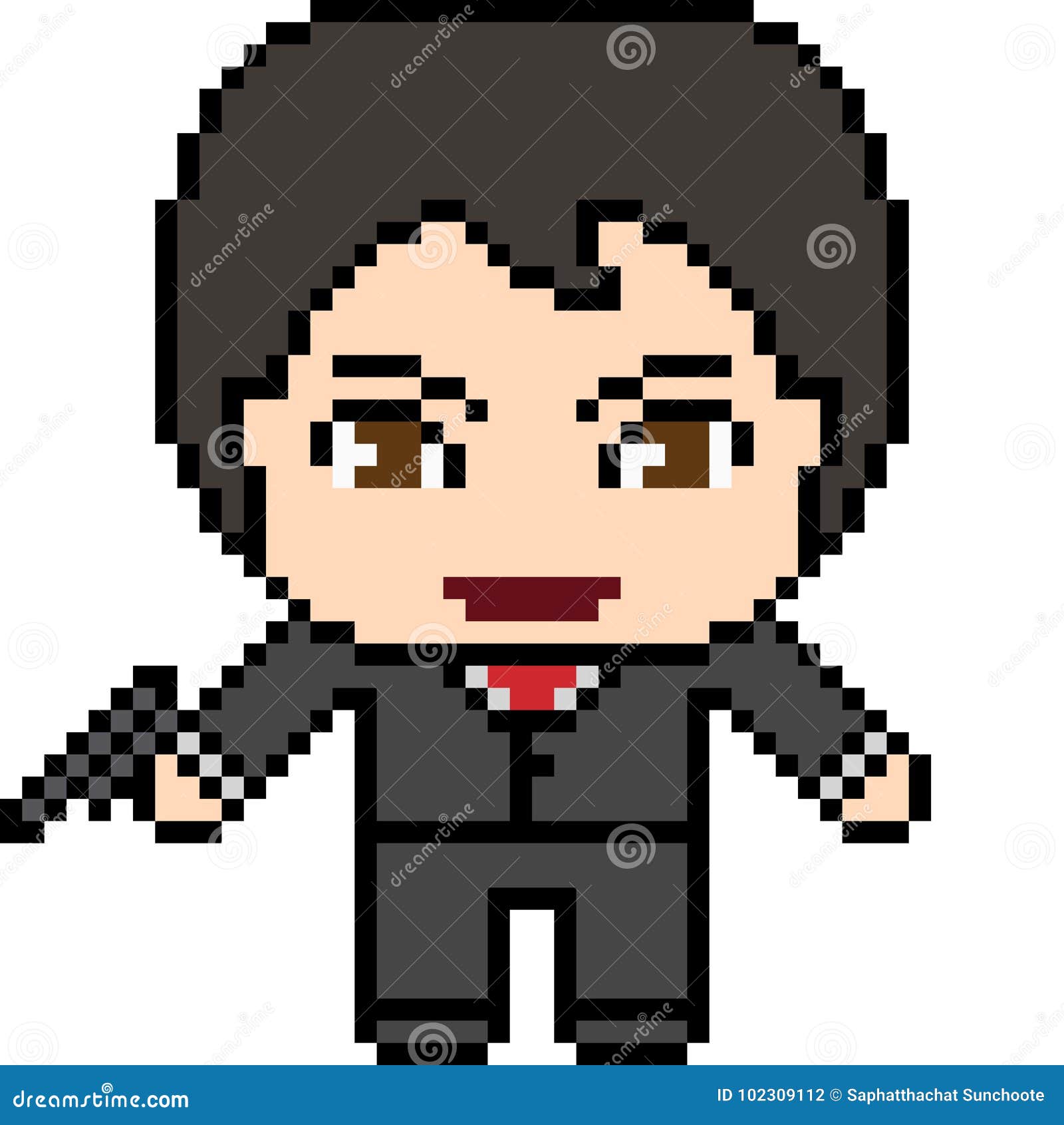 Vector pixel art agent stock vector. Illustration of pistol - 102309112