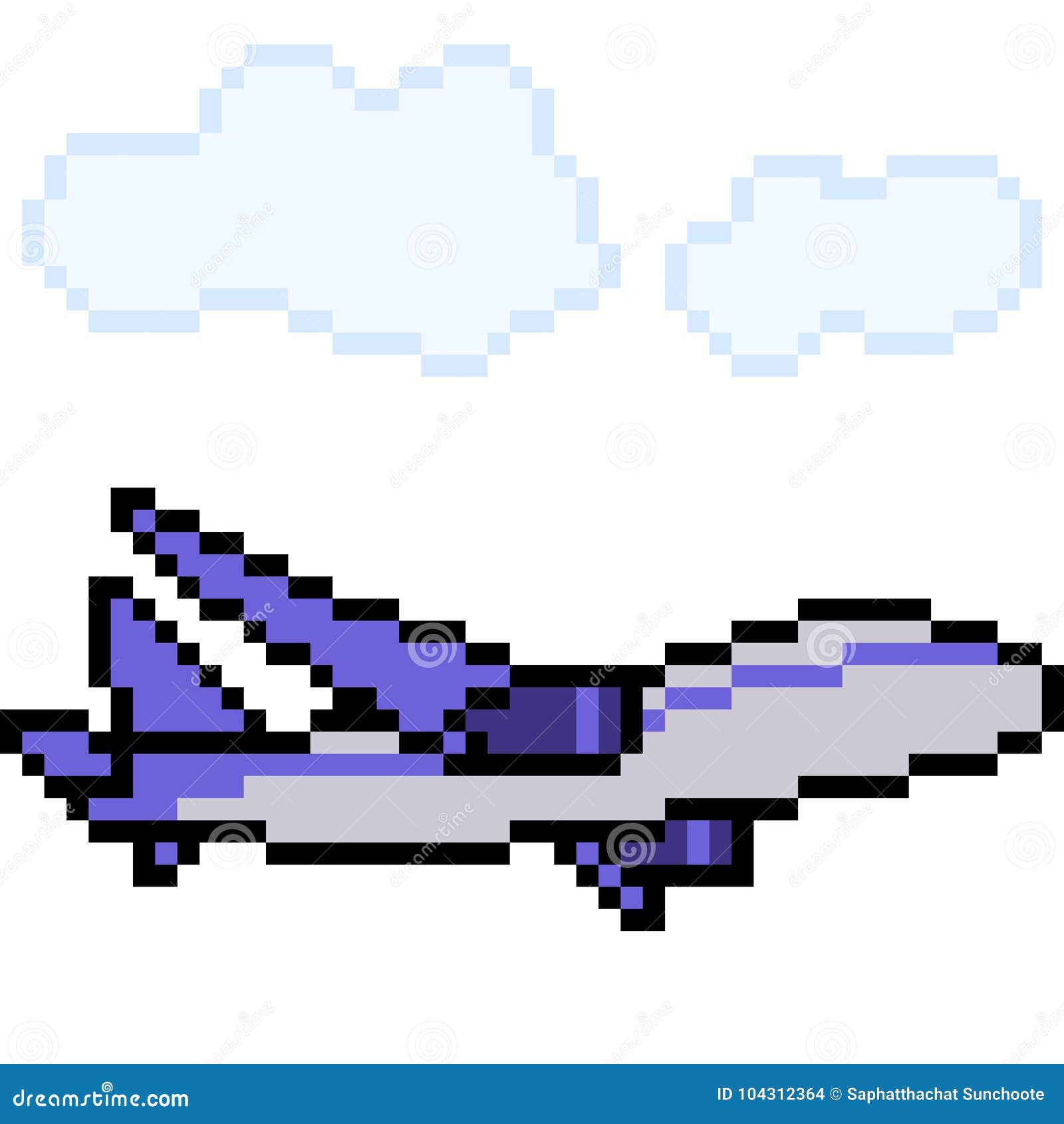 Vector pixel art airplane stock vector. Illustration of pixel - 104312364