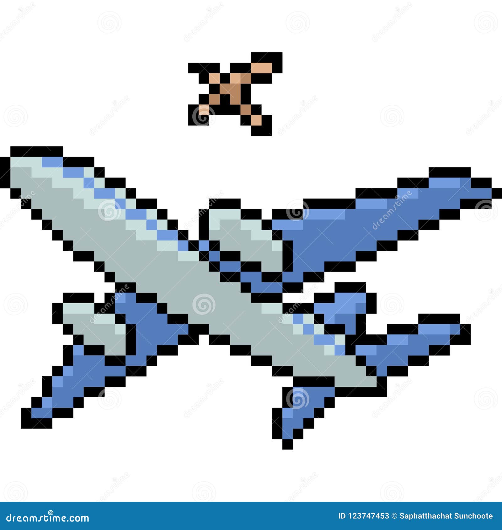 Airplane 8 Bit Pixel Game Art Cartoon Character | CartoonDealer.com ...
