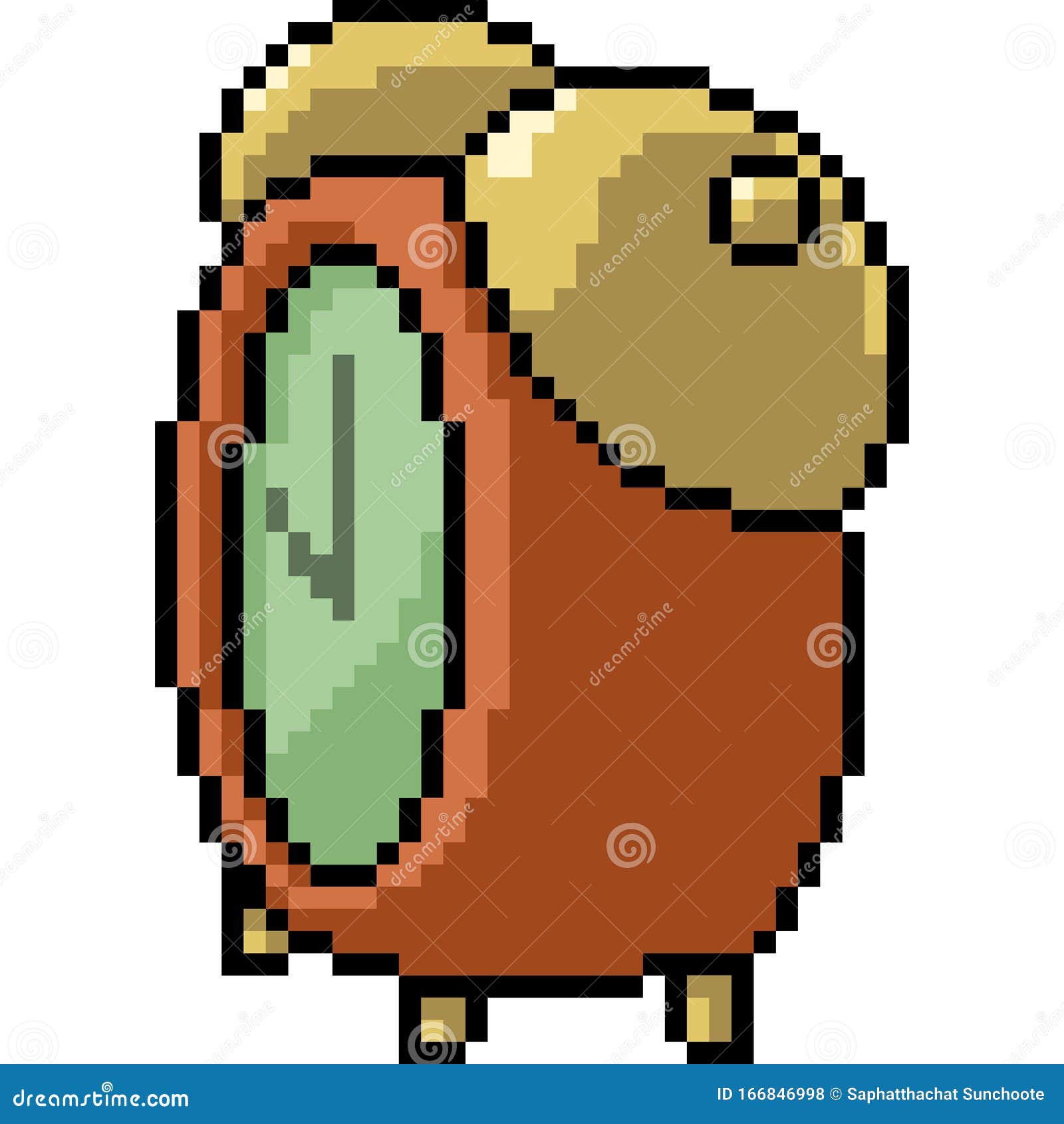 Vector pixel art alarm stock vector. Illustration of cartoon - 166846998