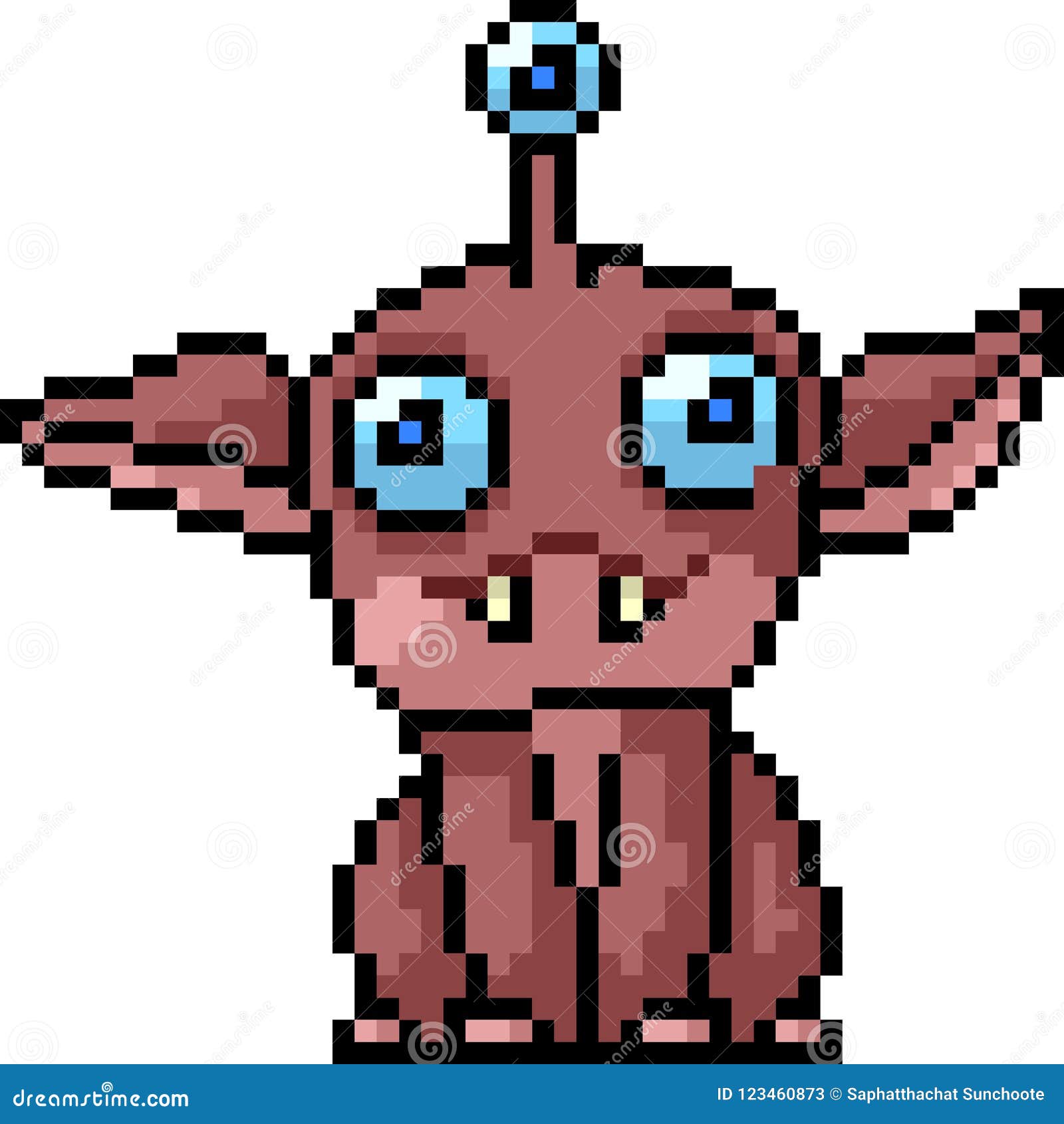 Pixel Art Alien Character Cartoon Vector | CartoonDealer.com #78775359