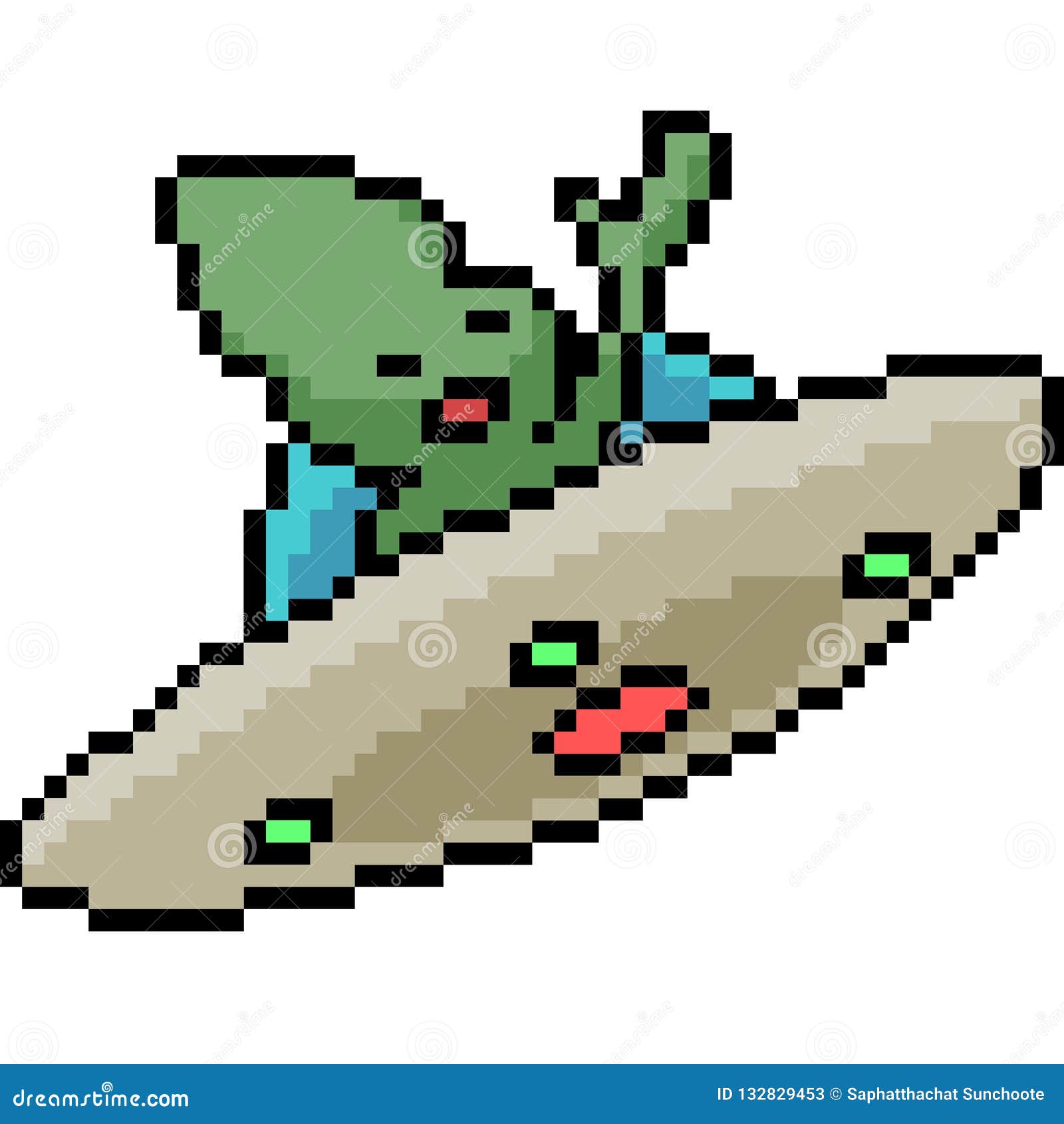 Vector pixel art alien stock vector. Illustration of pixel - 132829453